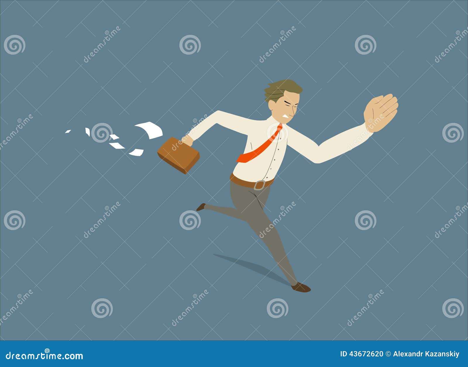 Businessman in a hurry stock vector. Illustration of energy - 43672620