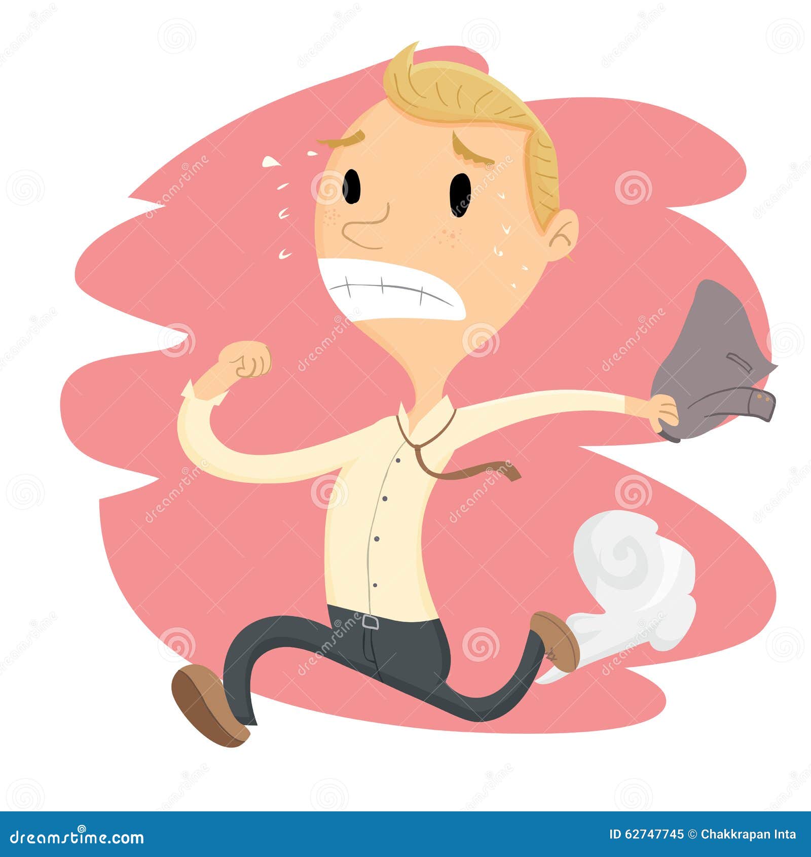 Businessman in hurry stock vector. Illustration of cartoon - 62747745