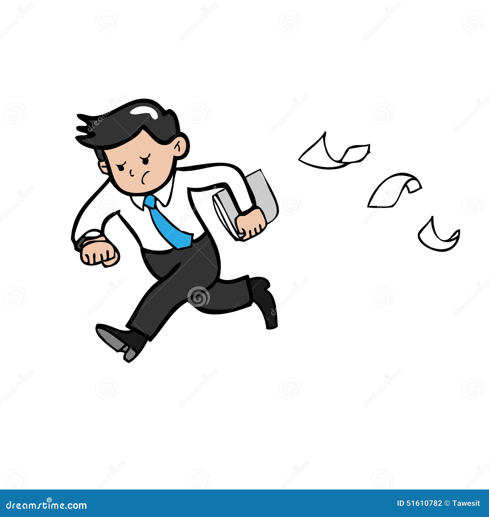 Businessman hurry stock vector. Illustration of paper - 51610782