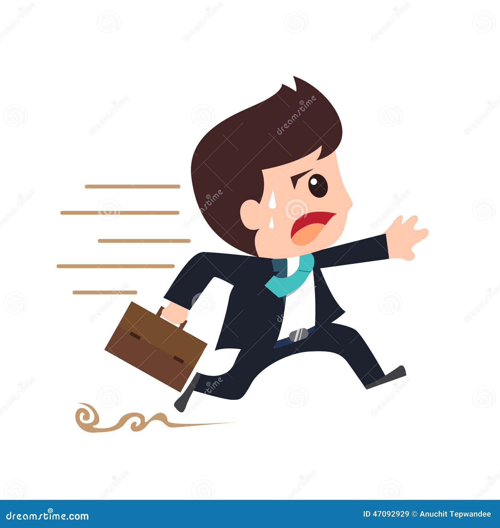 Businessman Hustle Running Cartoon Stock Vector - Illustration of ...