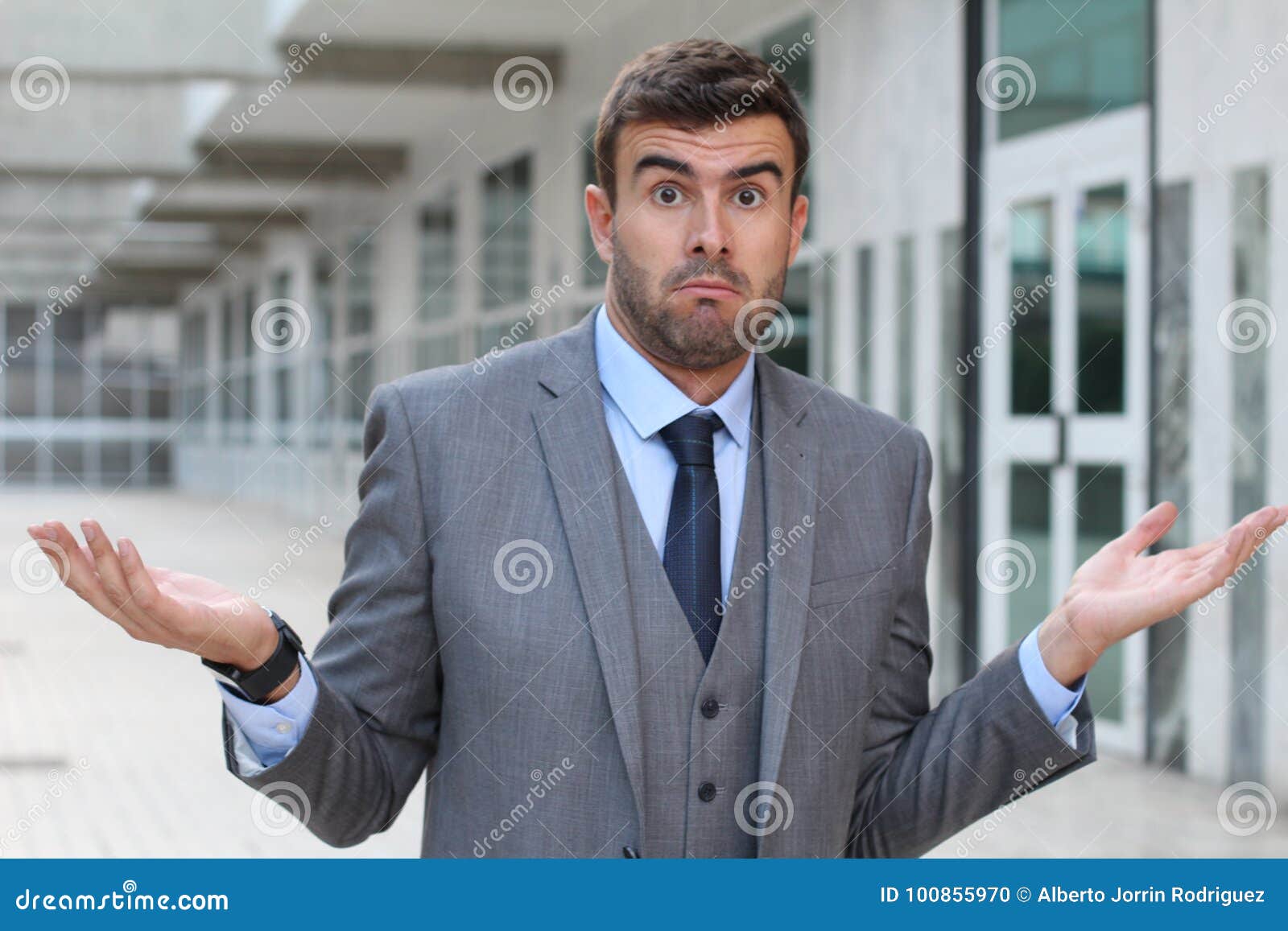 Businessman with `I Have No Idea` Expression Stock Photo - Image of ...
