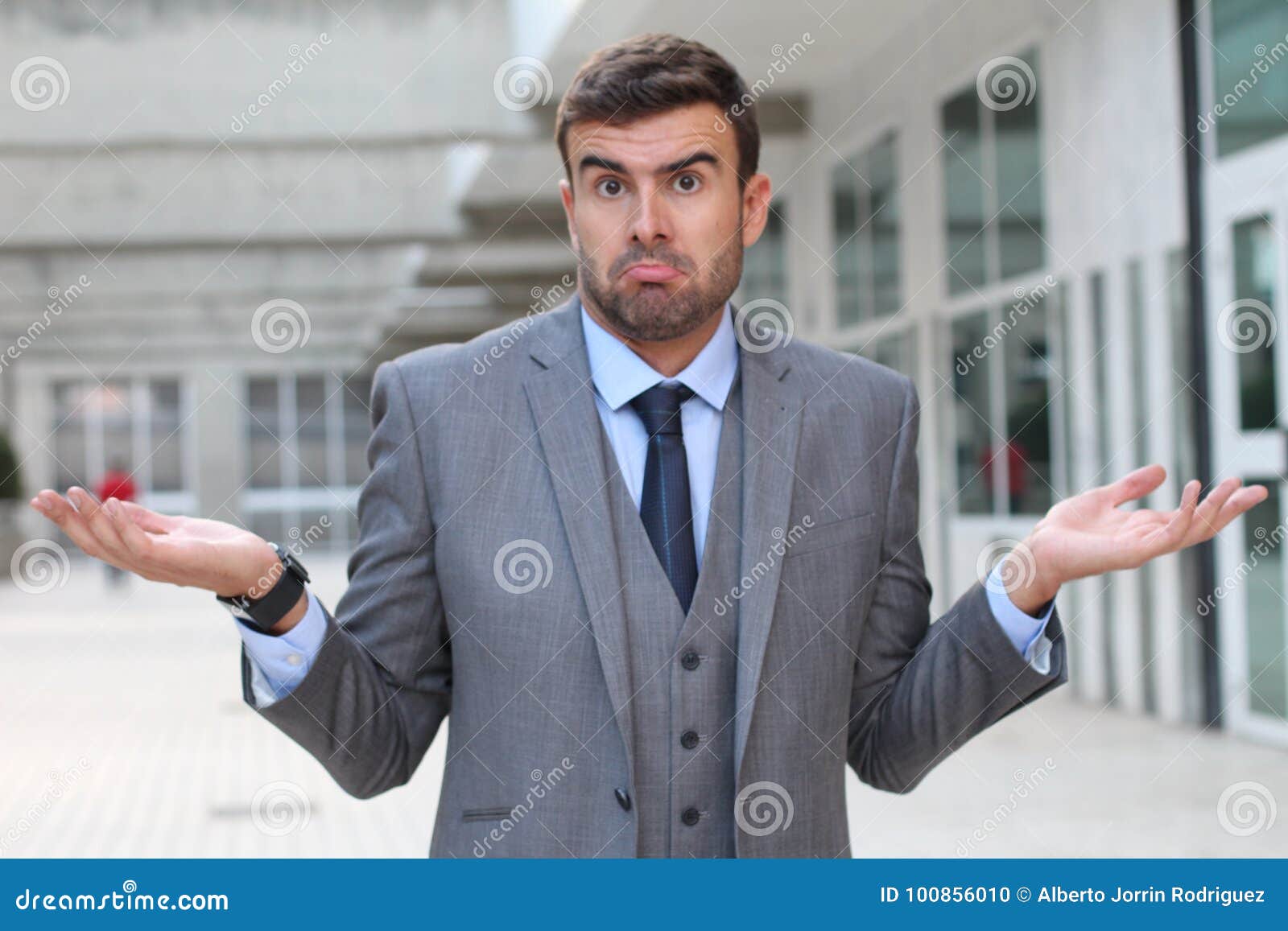 Businessman with `I Have No Idea` Expression Stock Photo - Image of ...