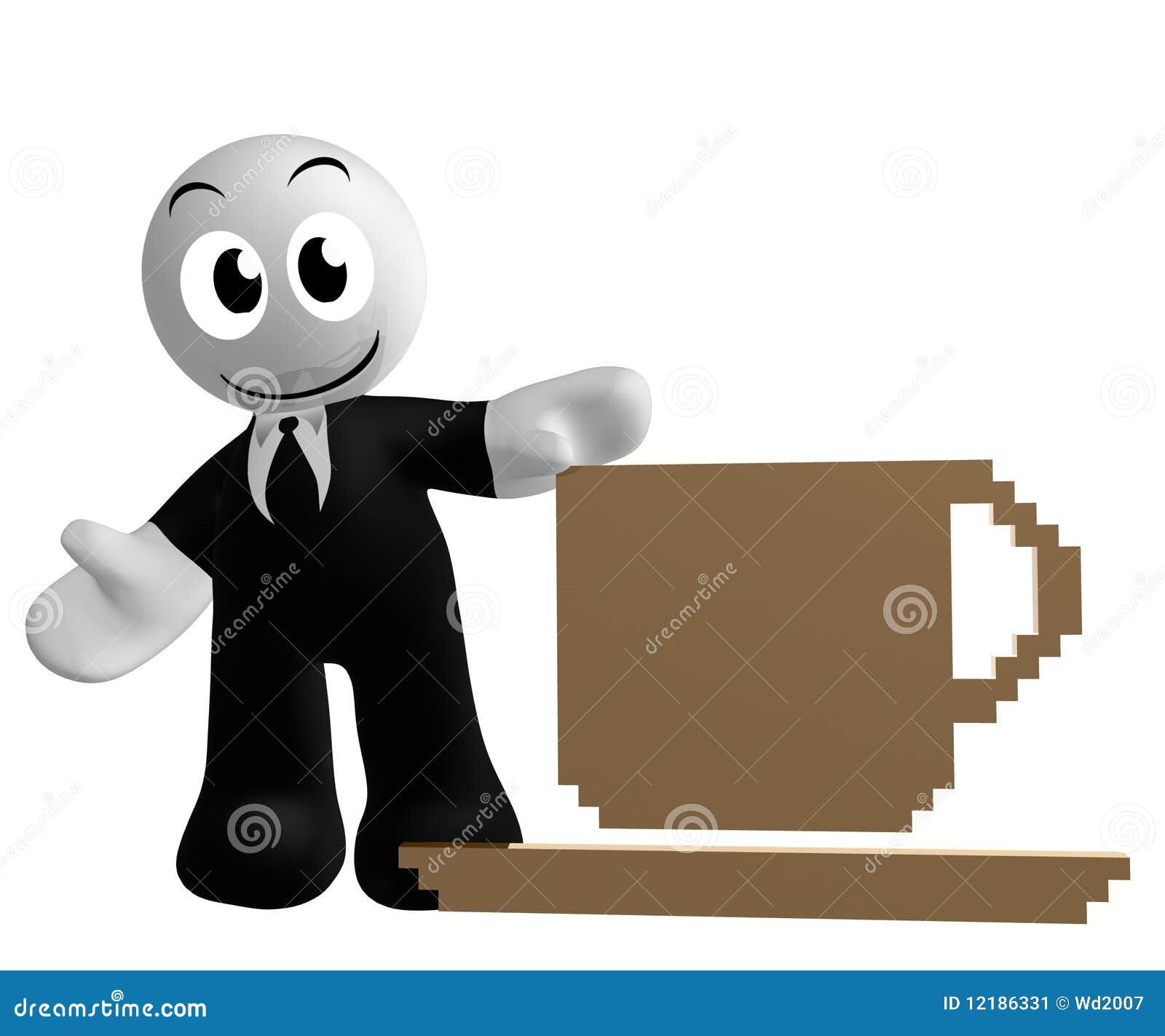 Businessman Icon with Coffee Cup Symbol Stock Illustration ...