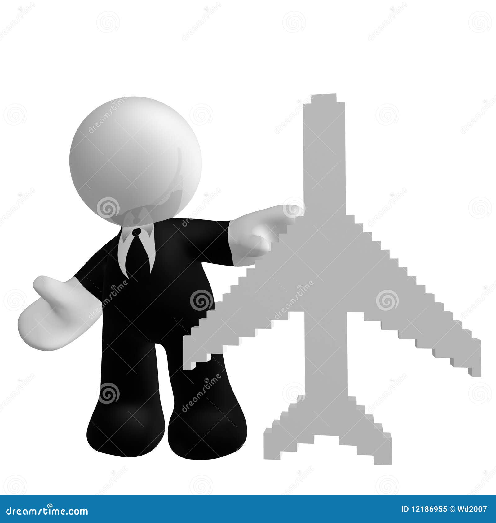 Businessman Icon with Flight Plane Symbol Stock Illustration ...