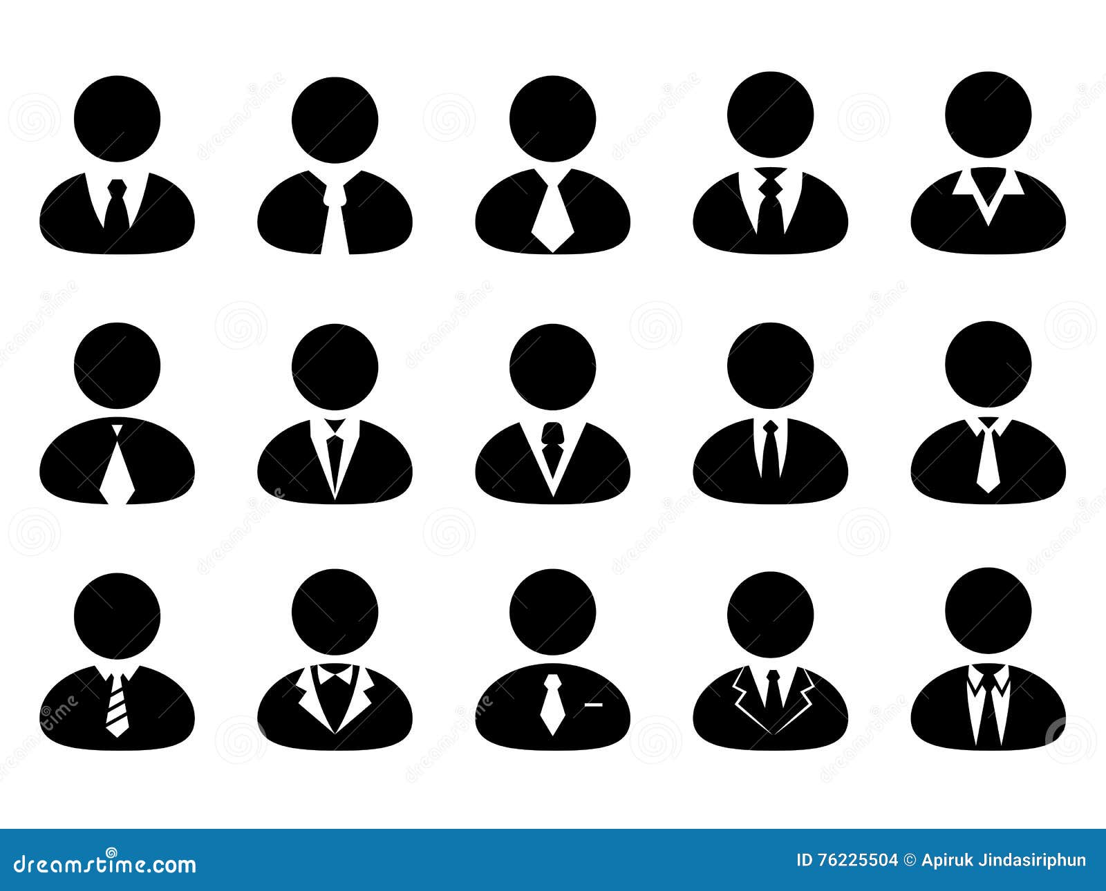 Businessman icon set stock vector. Illustration of person - 76225504