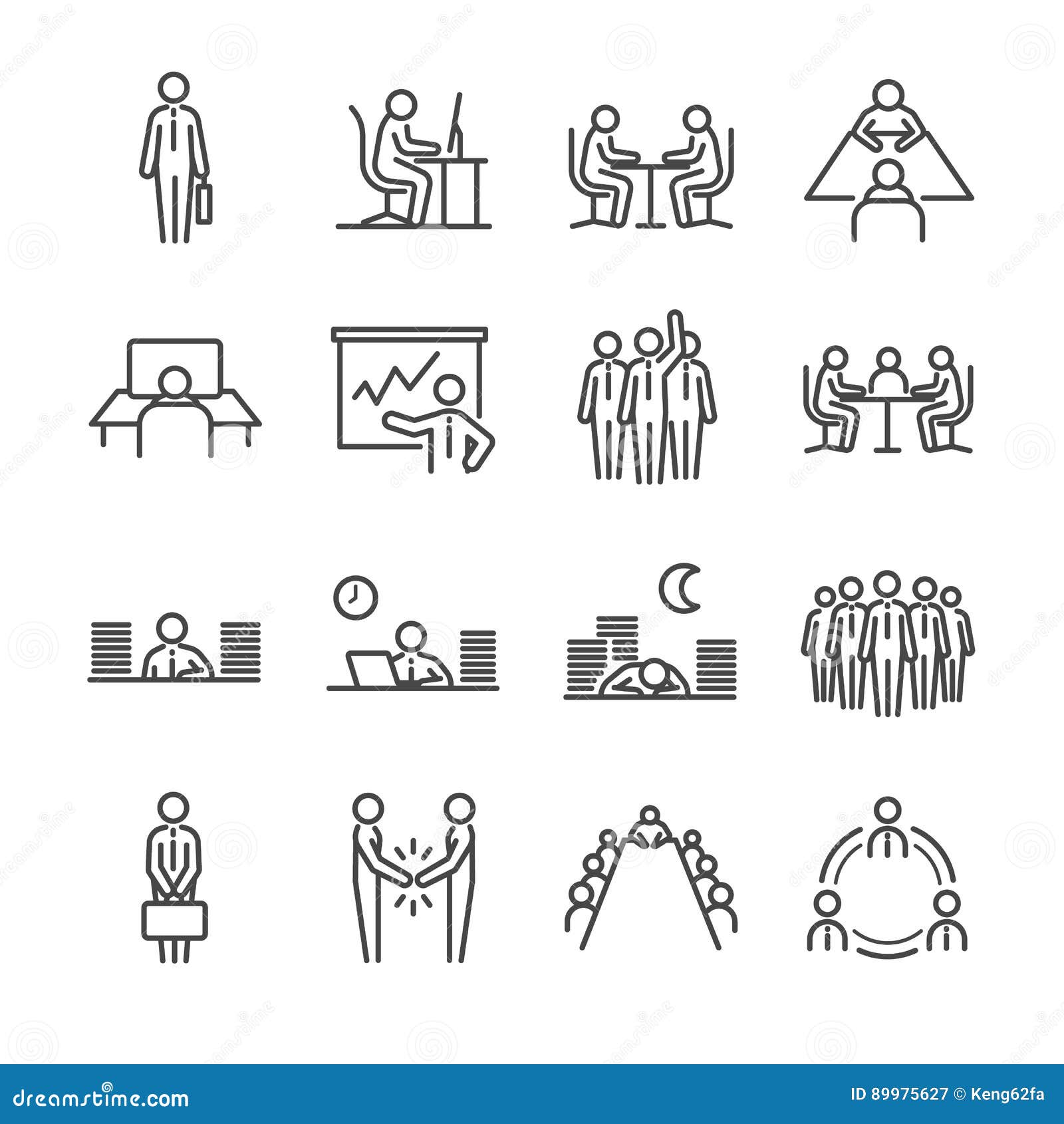 Businessman icons set stock vector. Illustration of leadership - 89975627