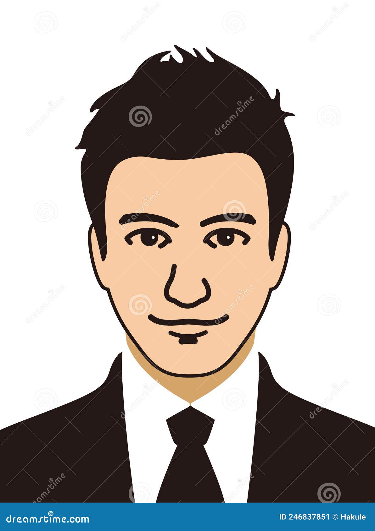 Businessman ID Photo, Vector Illustration Stock Vector - Illustration ...