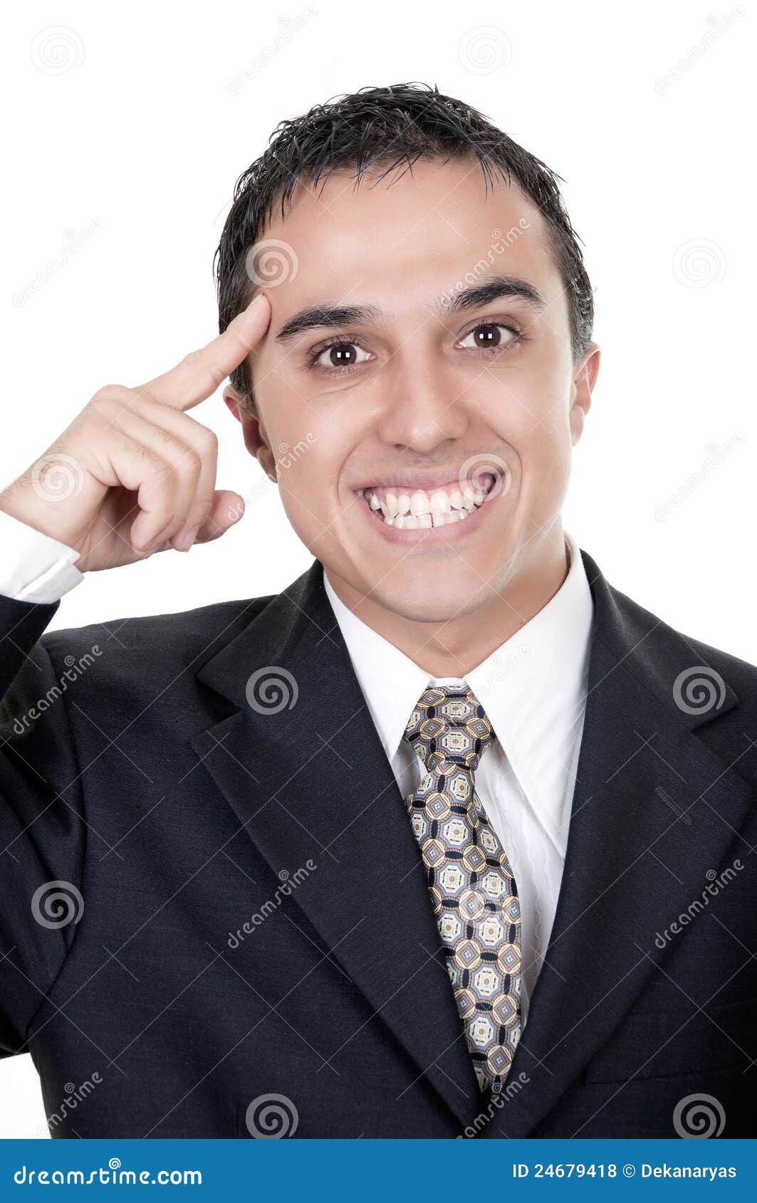 Businessman with an idea stock photo. Image of look, light - 24679418