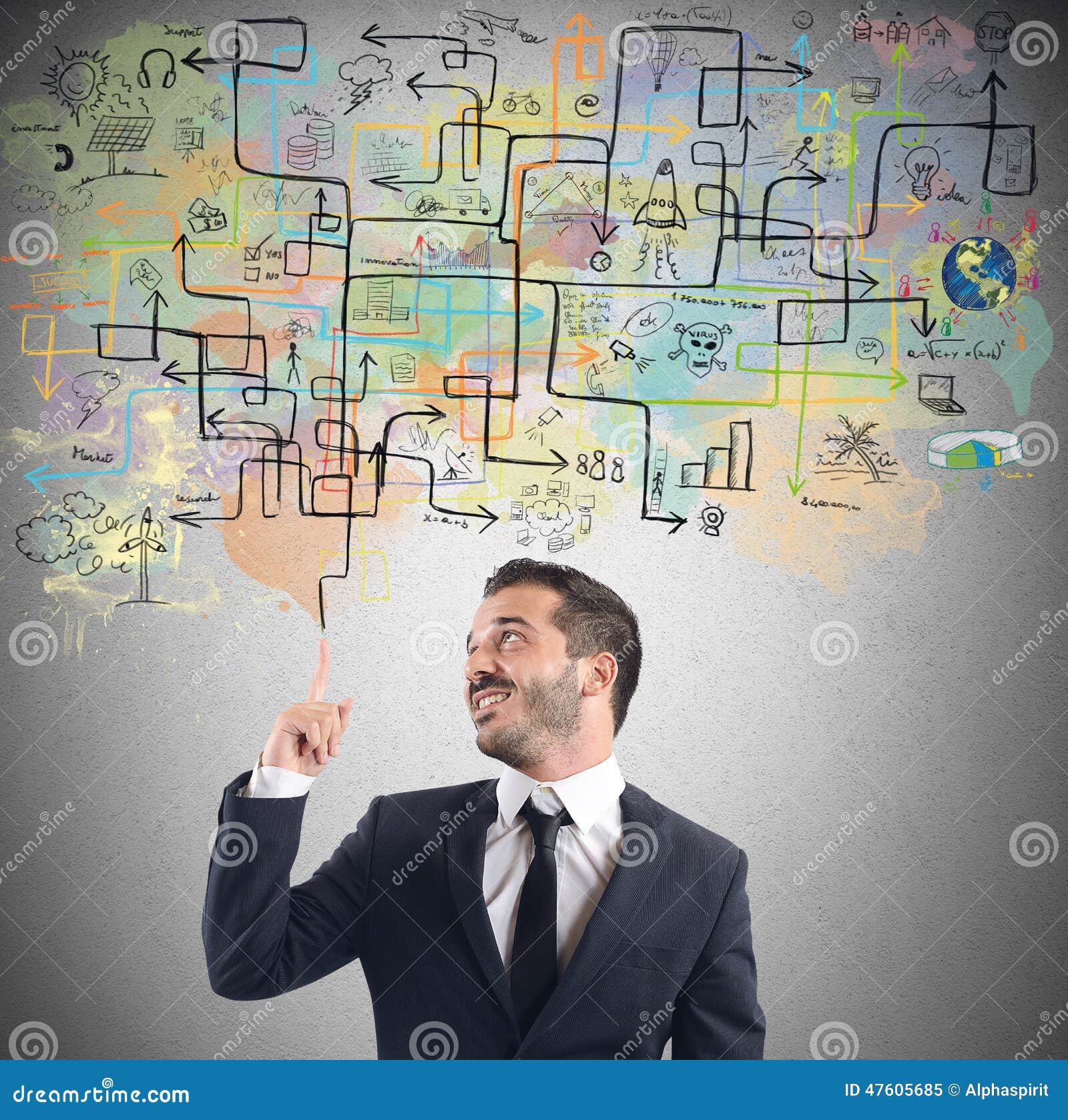 Businessman idea plan stock image. Image of drafting - 47605685