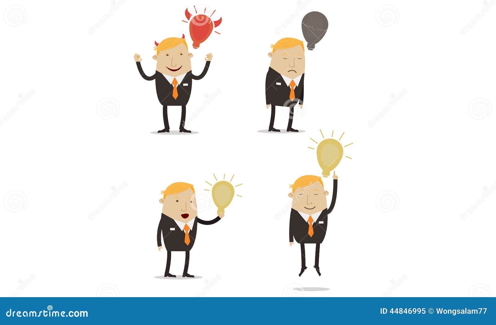 Businessman with ideas stock vector. Illustration of great - 44846995