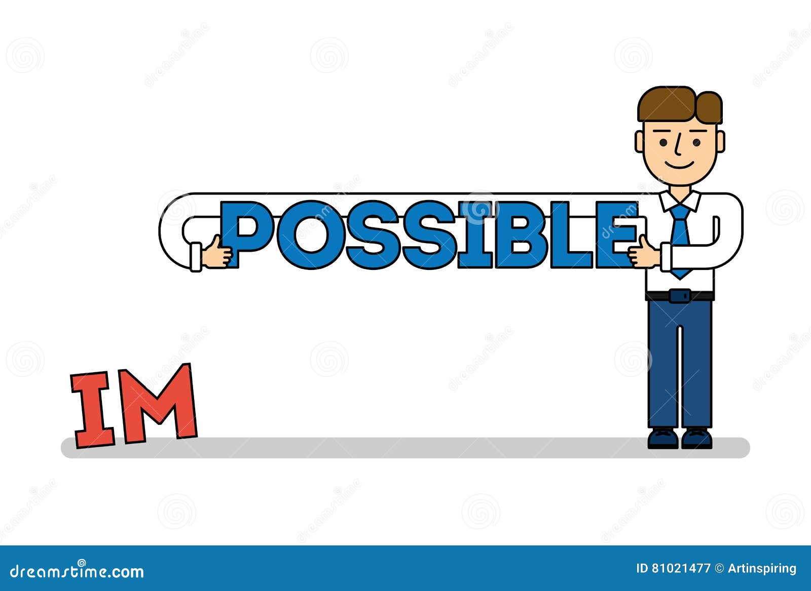 Businessman with Im Possible. Stock Vector - Illustration of ...