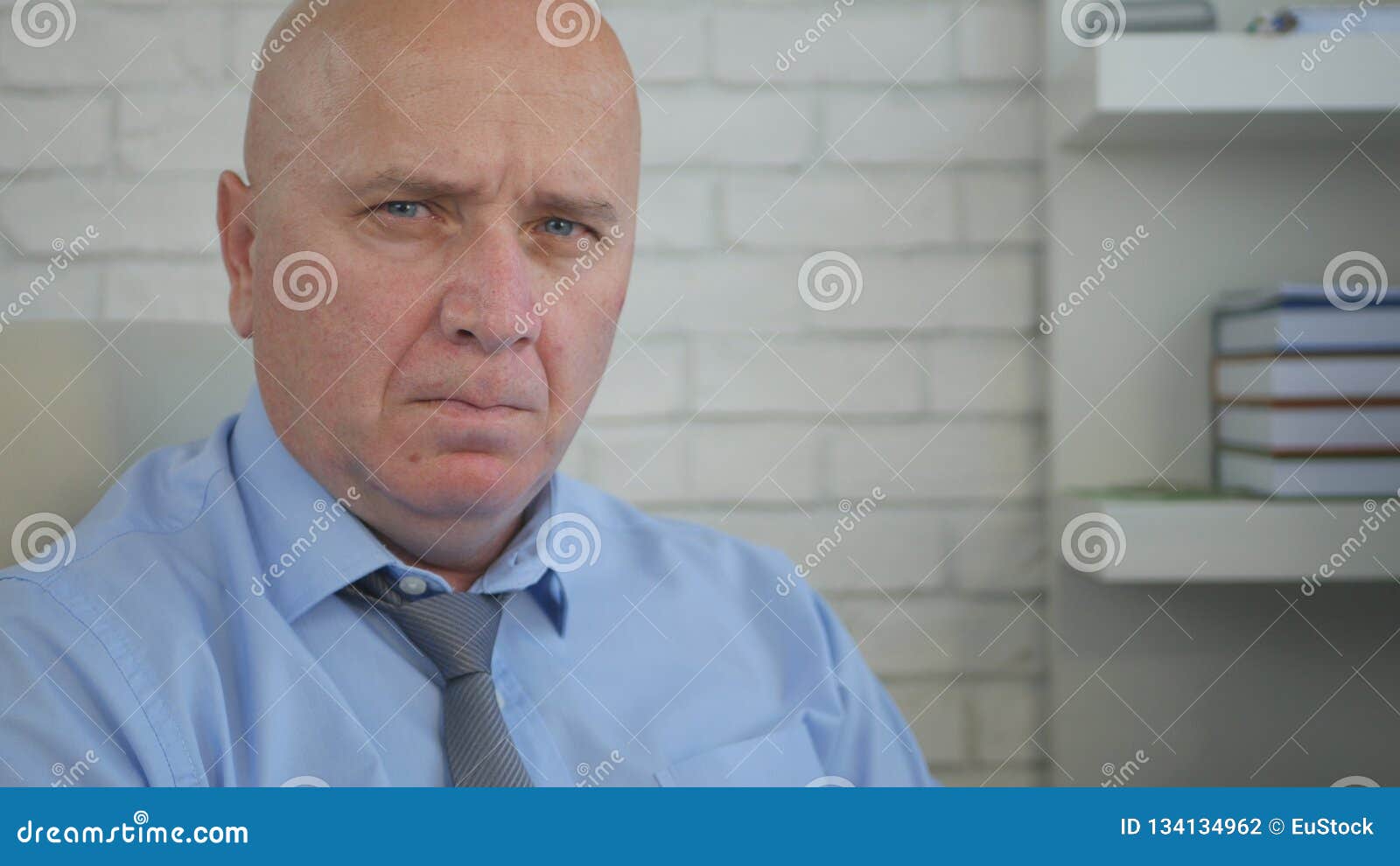 Businessman Image in Office Bad Interior Looking To Camera Having a Bad ...