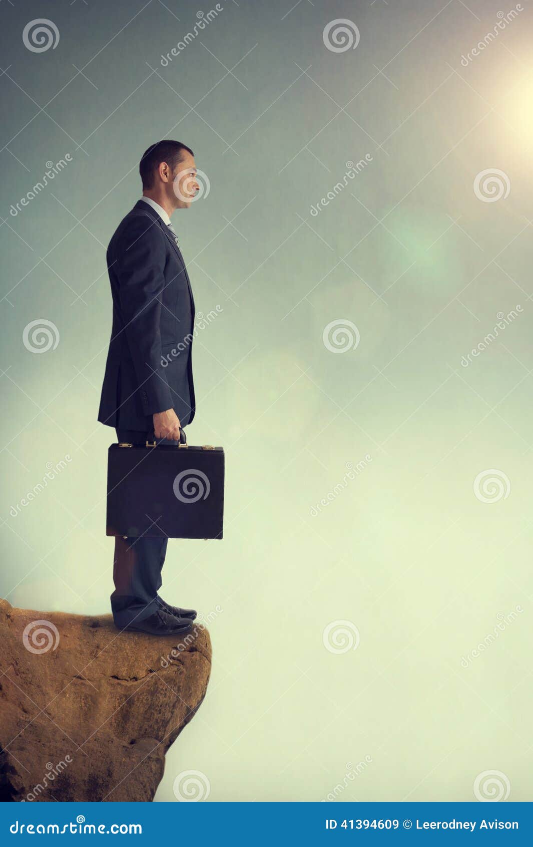 Businessman at an impasse stock image. Image of edge - 41394609