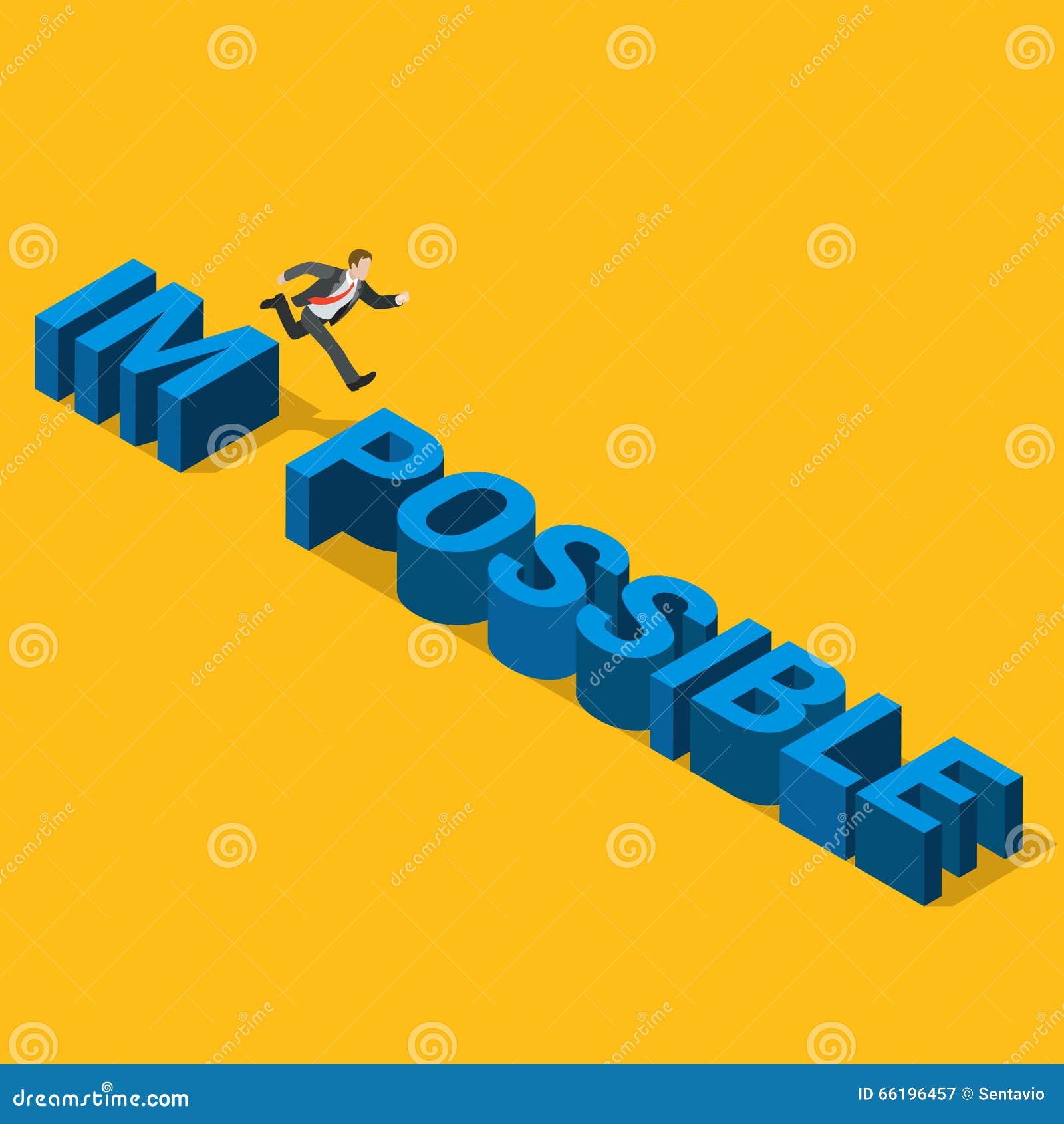 Businessman from Impossible To Possible Flat 3d Isometric Vector Stock ...