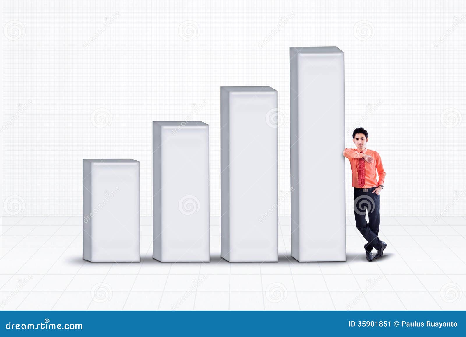 Businessman With With Increasing Graph Or Chart Cartoon Vector ...