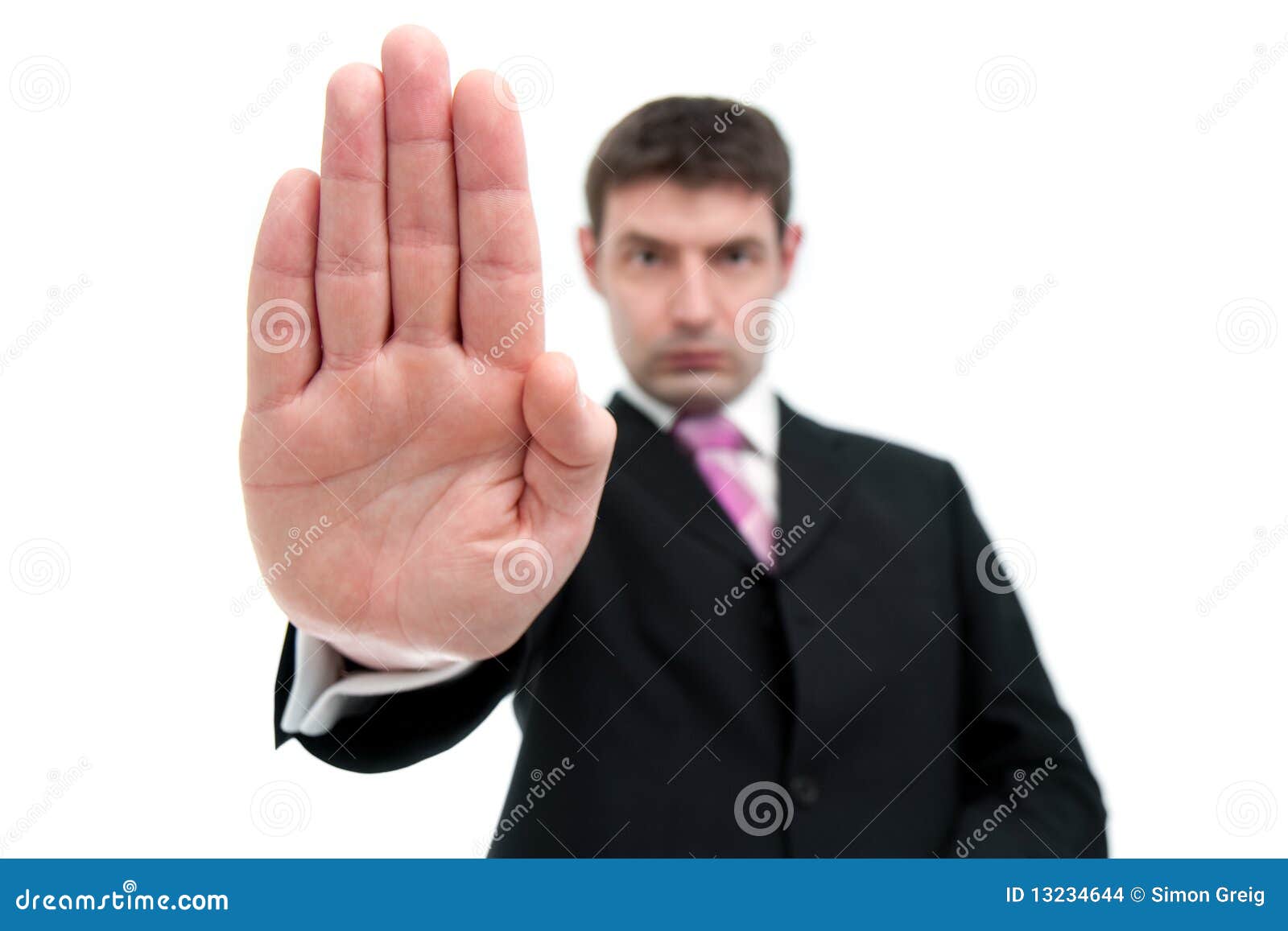 Businessman Indicating STOP with His Hand Stock Photo - Image of ...