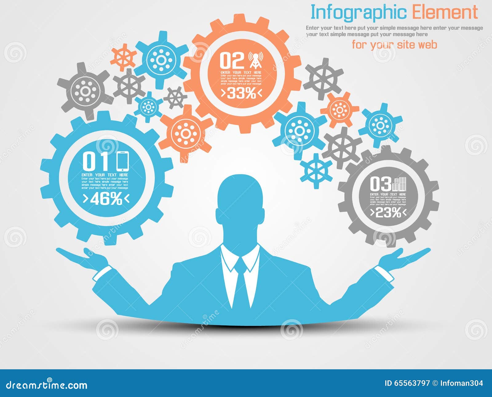 Infographic Gear Template . Design Concept For Cartoon Vector ...