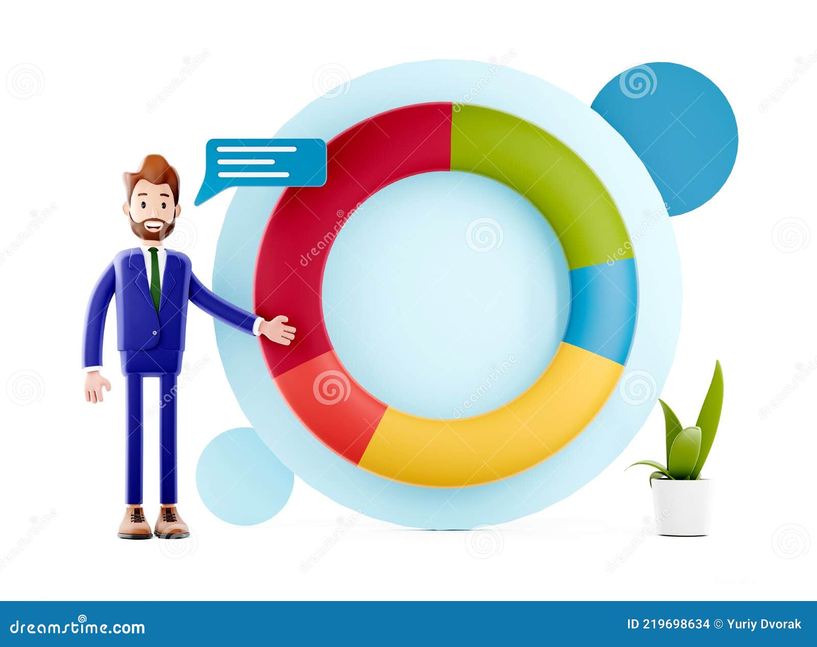Businessman with Infographics Presentation or Discussion of New Project ...