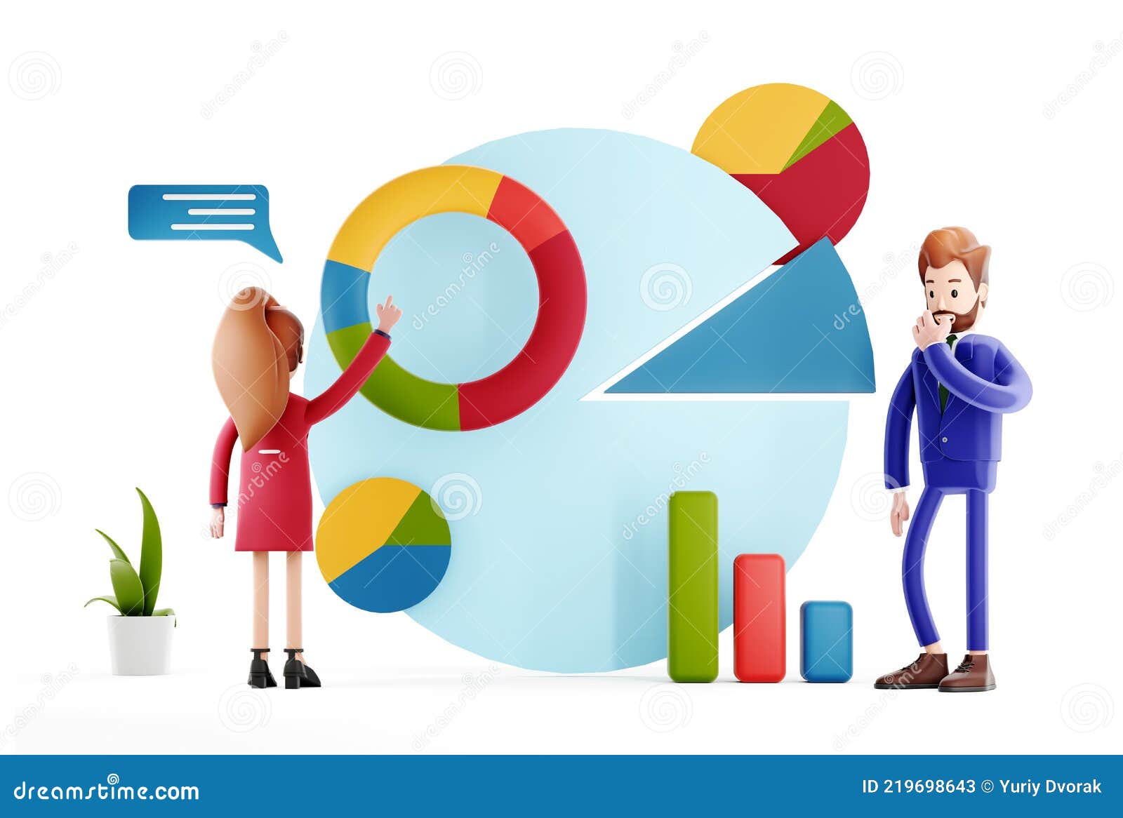 Businessman with Infographics Presentation or Discussion of New Project ...