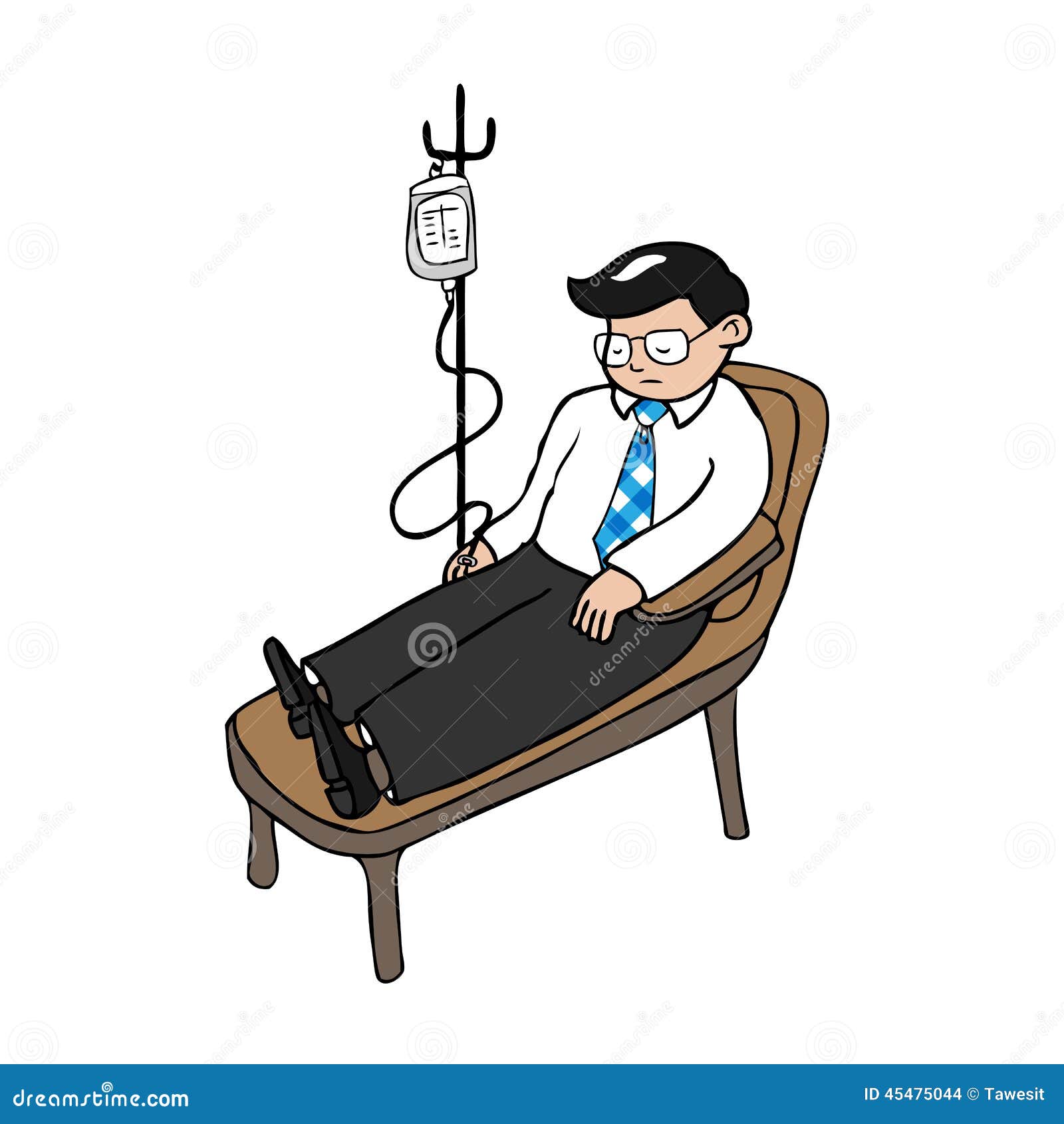 Old Man Infusion Cartoon Vector | CartoonDealer.com #45475103