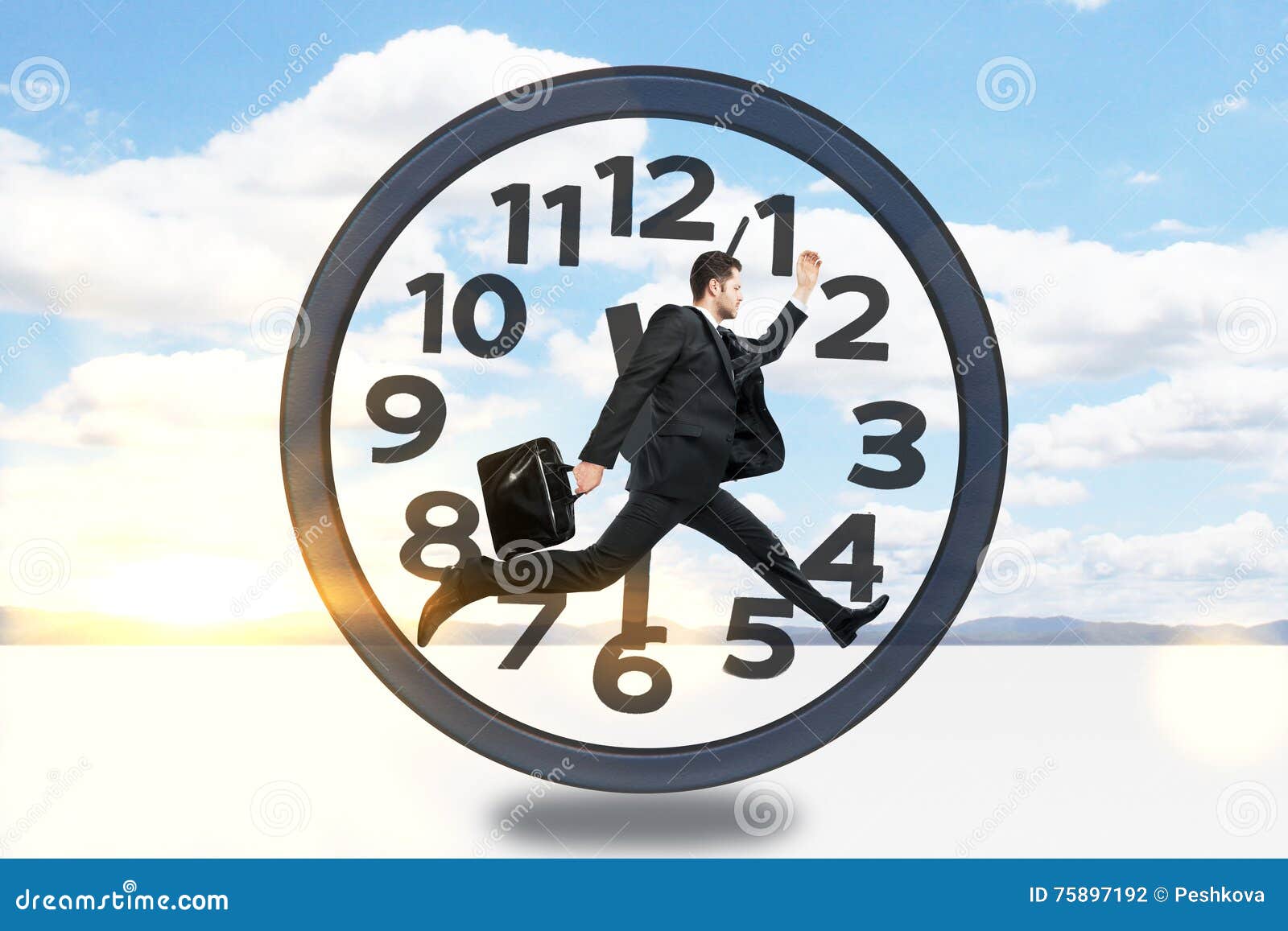 Businessman inside clock stock photo. Image of conceptual - 75897192