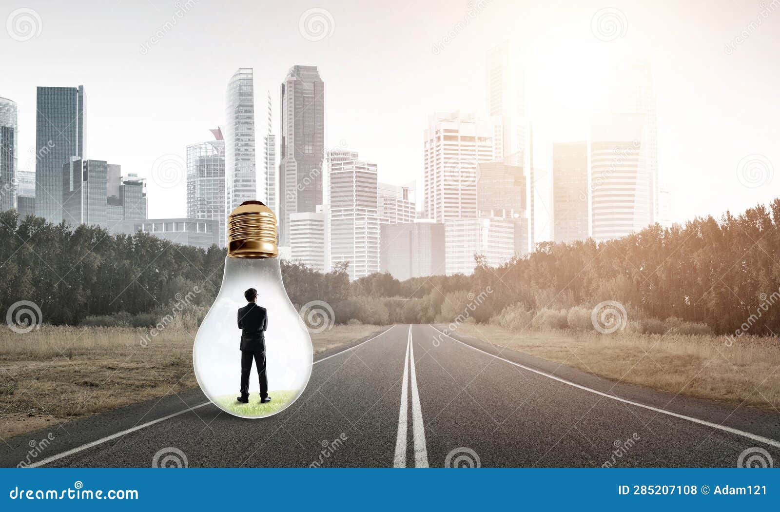 Businessman Inside Light Bulb Stock Photo - Image of male, career ...