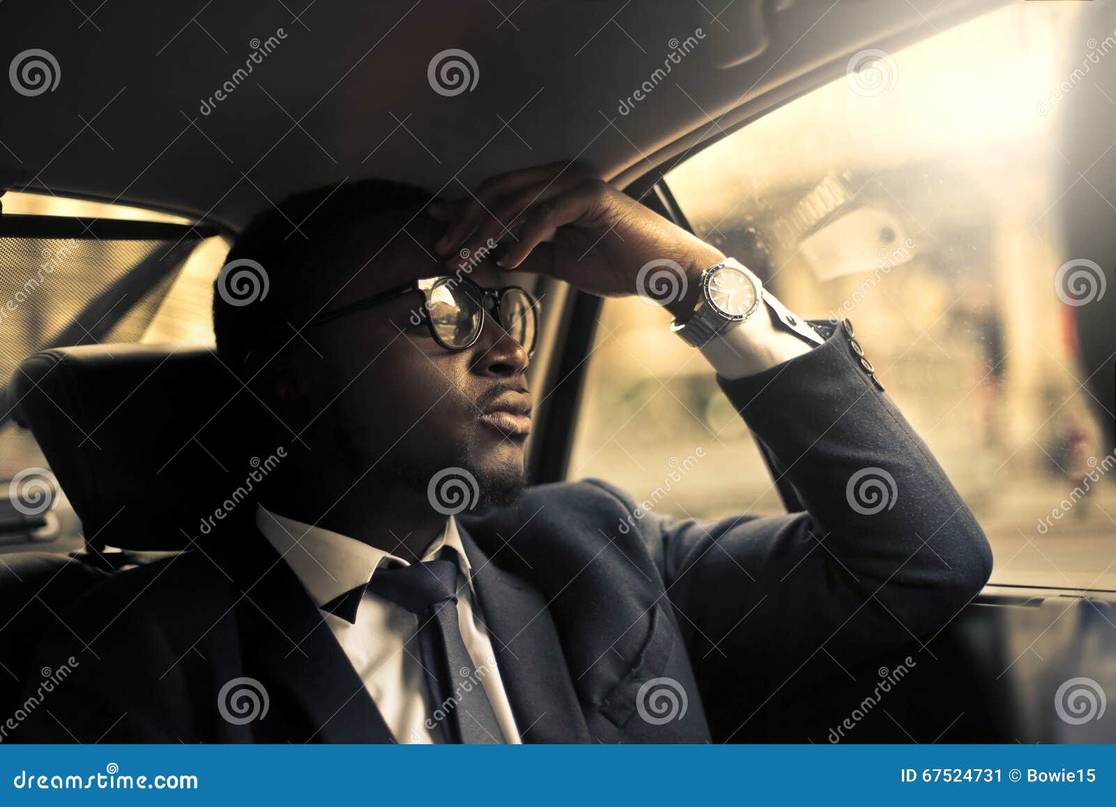Businessman inside a taxi stock image. Image of color - 67524731