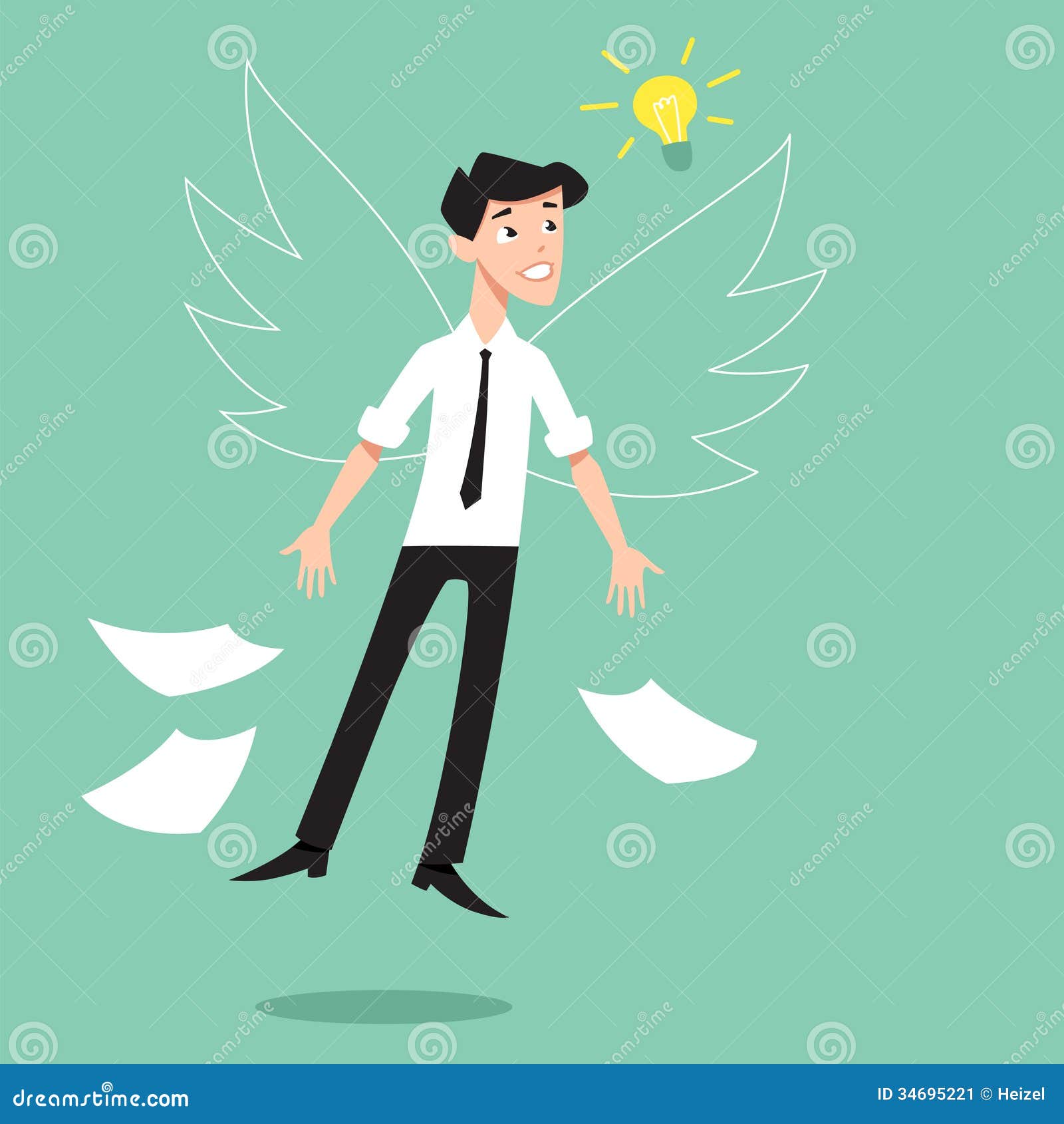 Businessman Inspired with Idea Stock Vector - Illustration of design ...