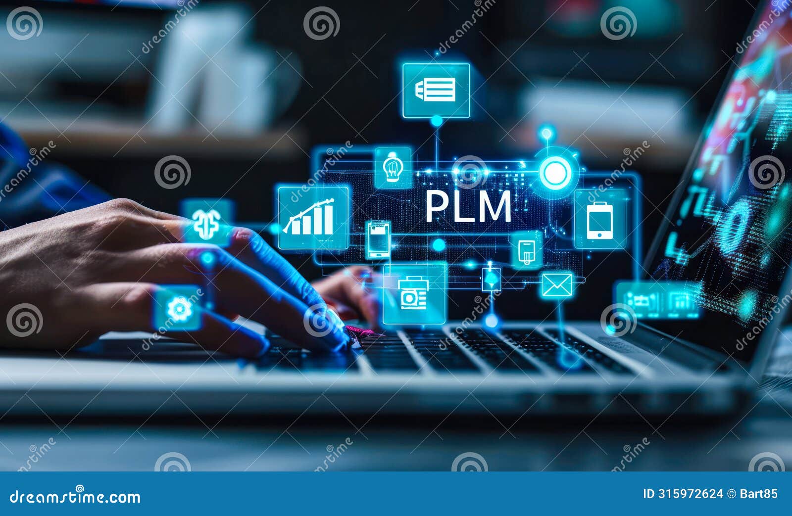 Businessman Interacting with a Product Lifecycle Management PLM System ...