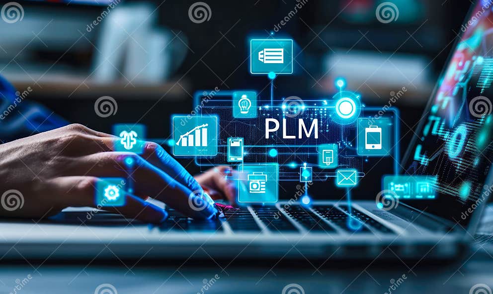 Businessman Interacting with a Product Lifecycle Management PLM System ...