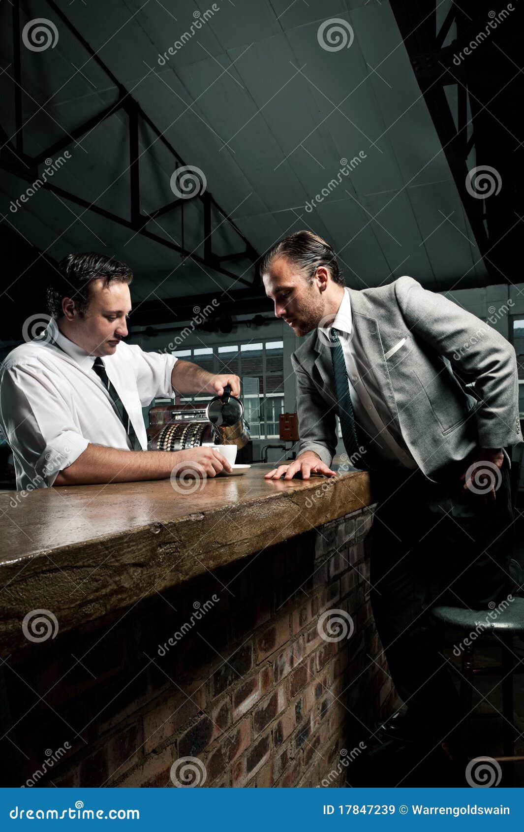 Businessman Interested in Coffee Stock Image - Image of dramatic ...