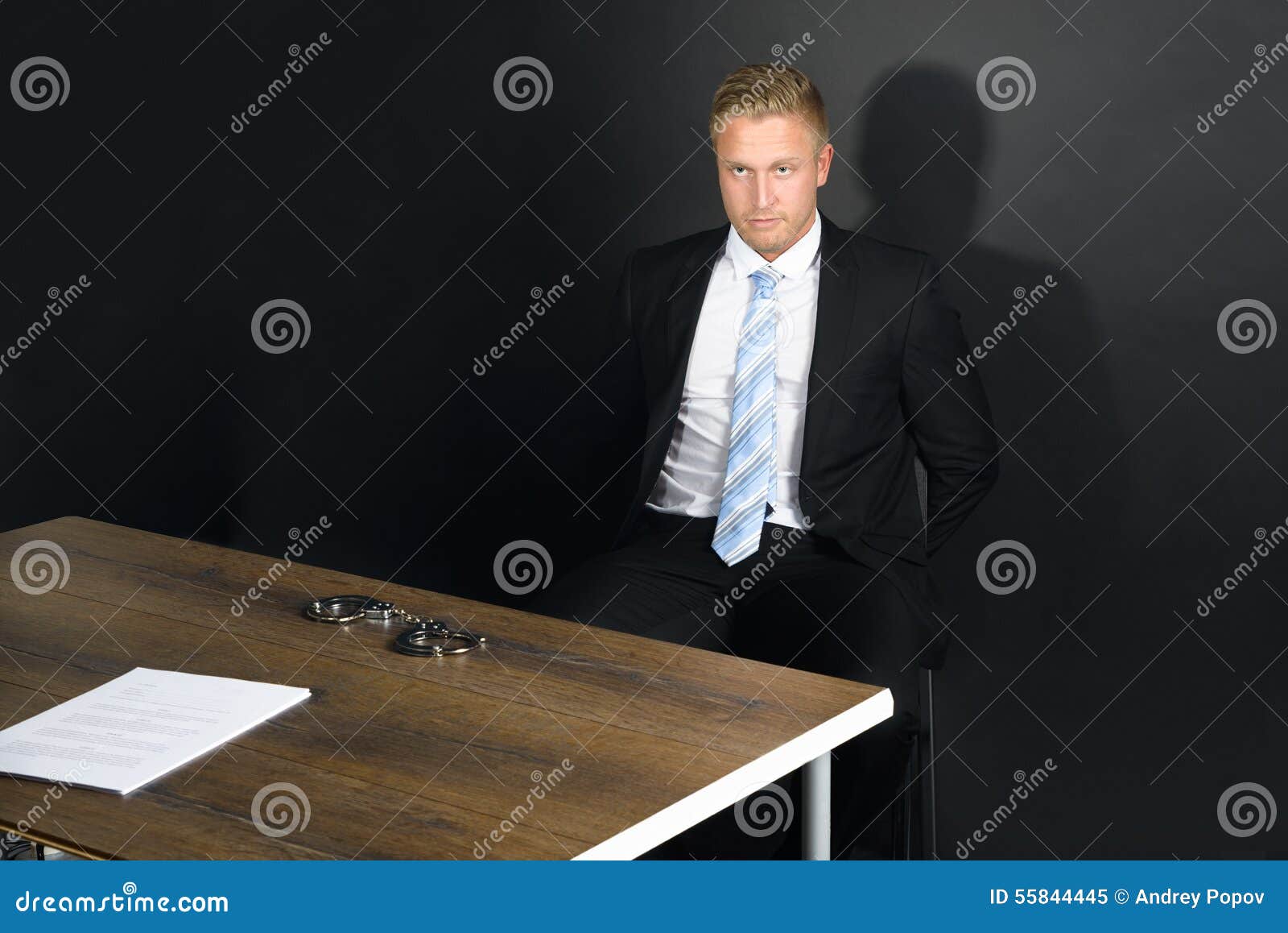 Businessman in Interrogation Room Stock Image - Image of captured ...