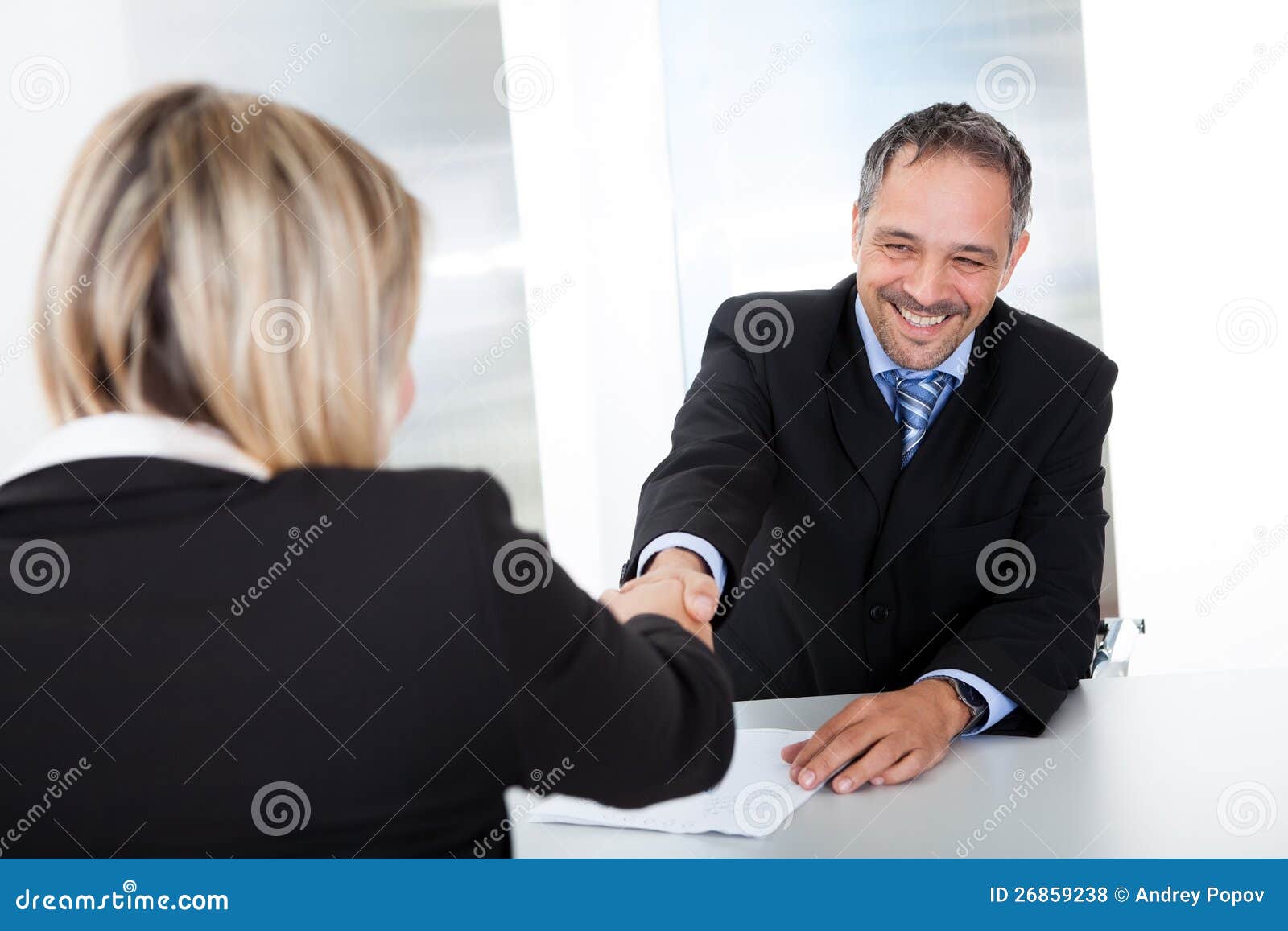 Businessman at the Interview Shaking Hands Stock Photo - Image of ...