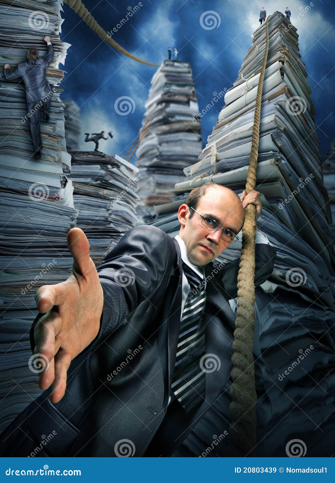 Businessman Inviting You To Climbing Up Stock Image - Image of ...