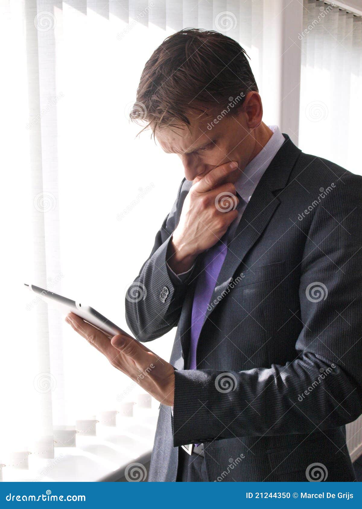 Businessman on ipad stock photo. Image of ipad, businessman - 21244350