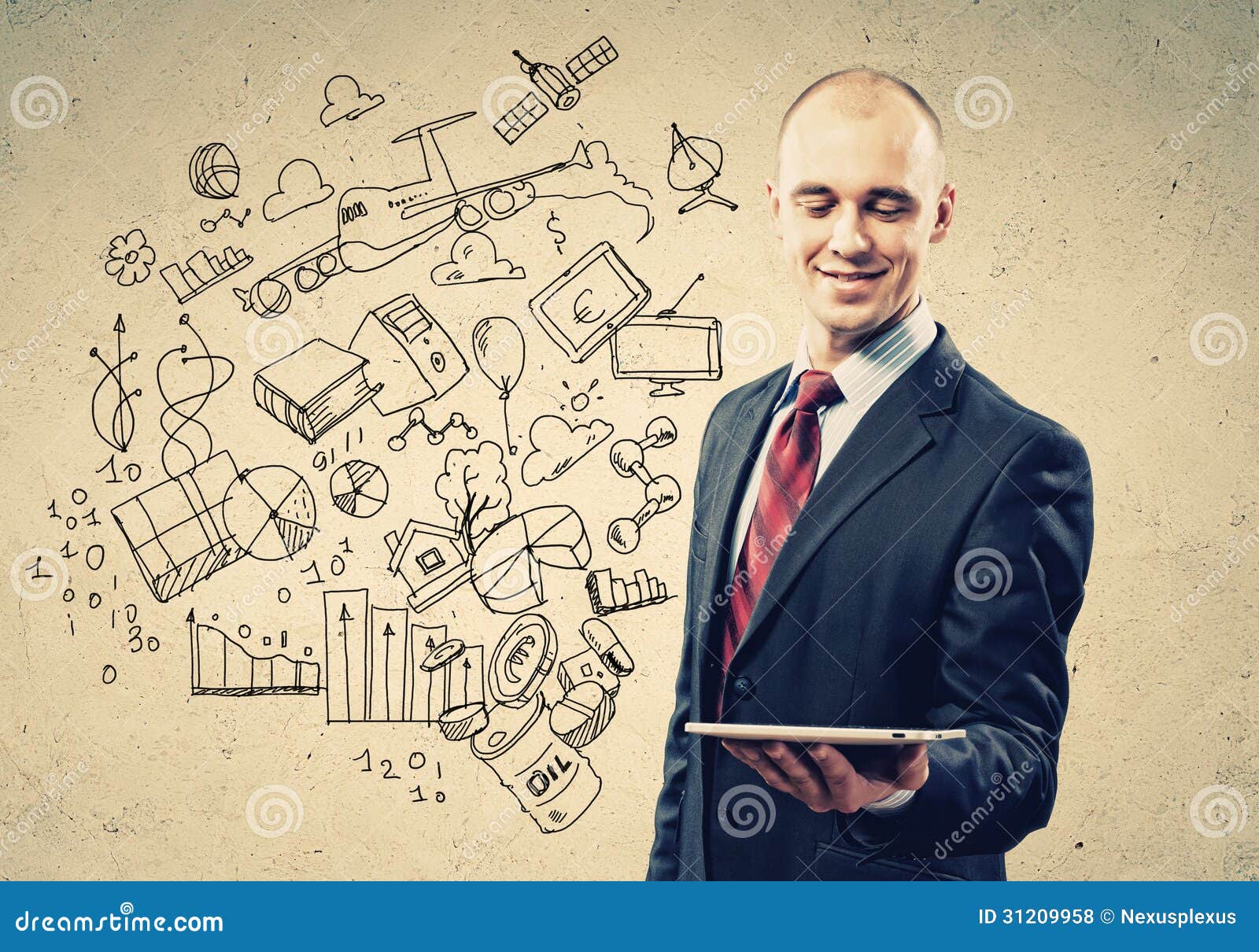 Businessman with Ipad in Hands Stock Photo - Image of research, male ...