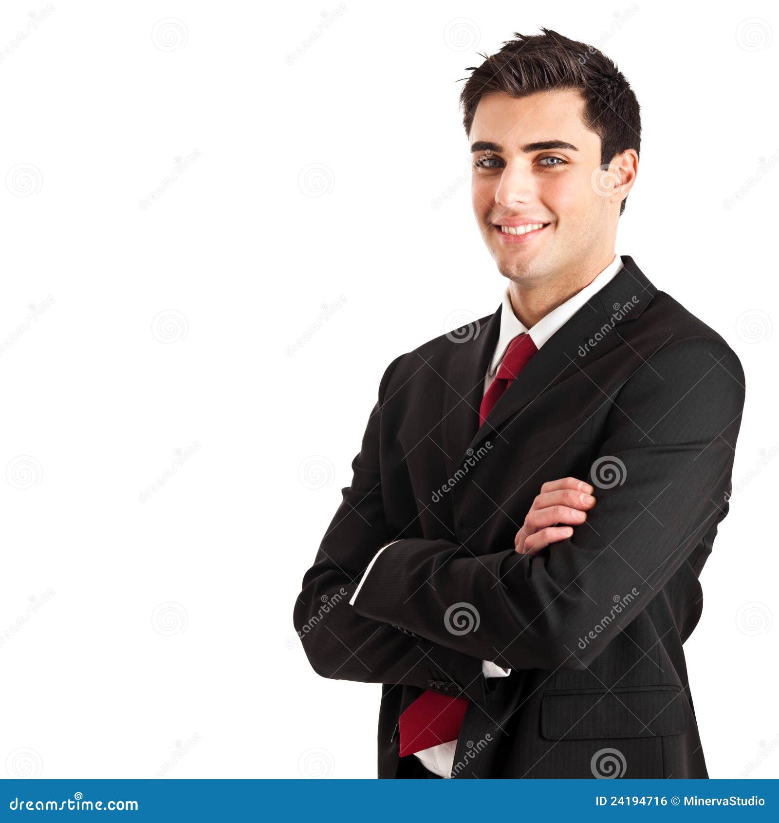 Businessman Isolated on White Stock Photo - Image of portrait, success ...