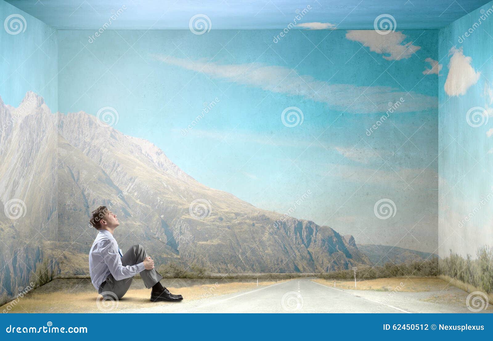 Businessman in isolation stock photo. Image of helpless - 62450512