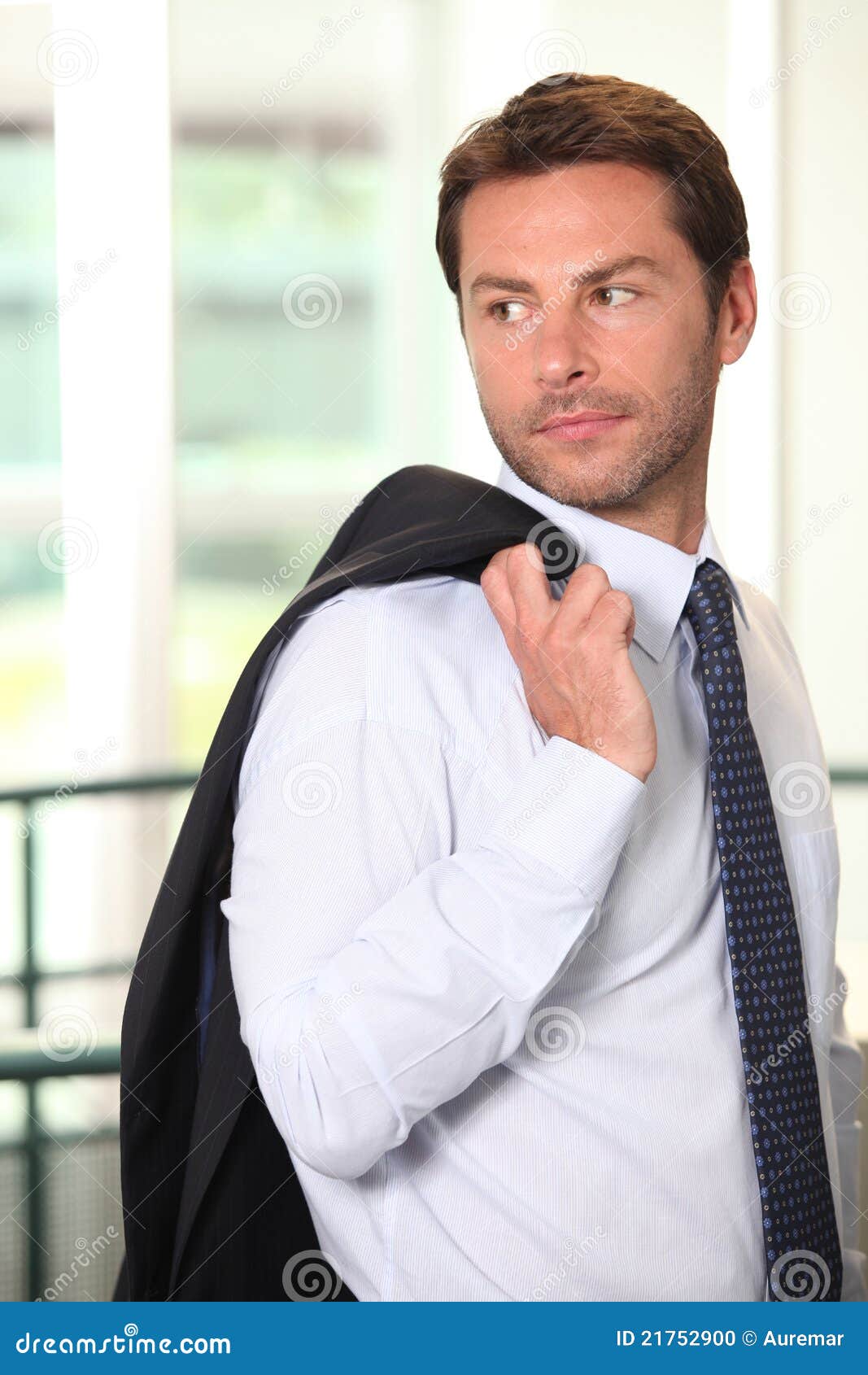 Businessman with Jacket Over Shoulder Stock Photo - Image of closeup ...