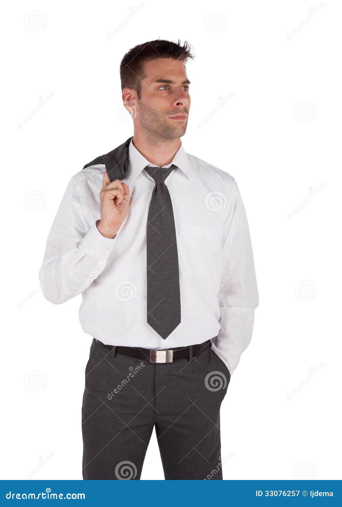 Businessman with Jacket Over Shoulder Stock Image - Image of executive ...
