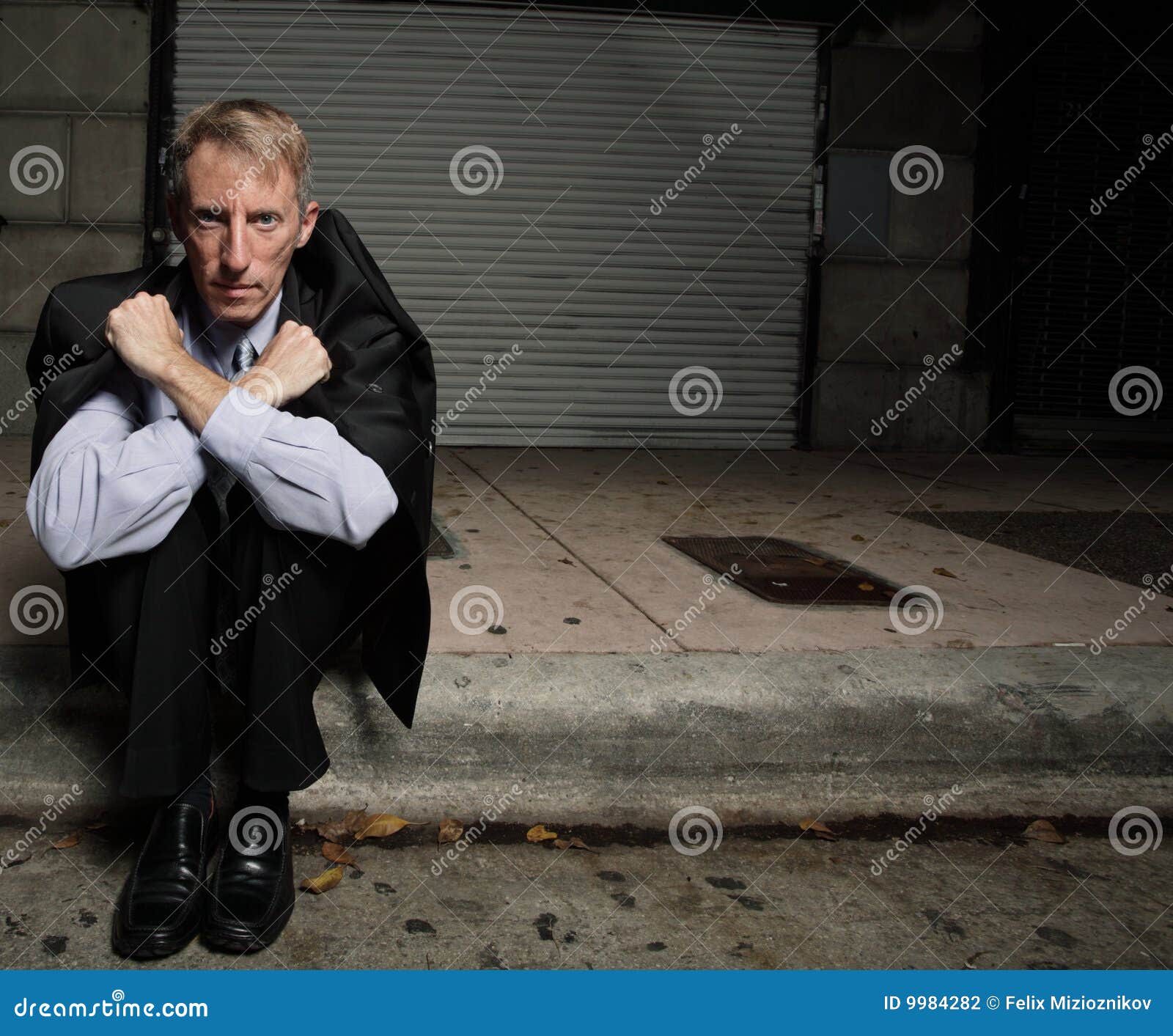 Businessman without a job stock photo. Image of cold, sitting - 9984282