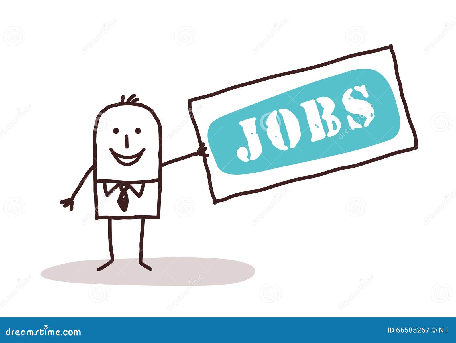 Businessman with jobs sign stock vector. Illustration of drawing - 66585267