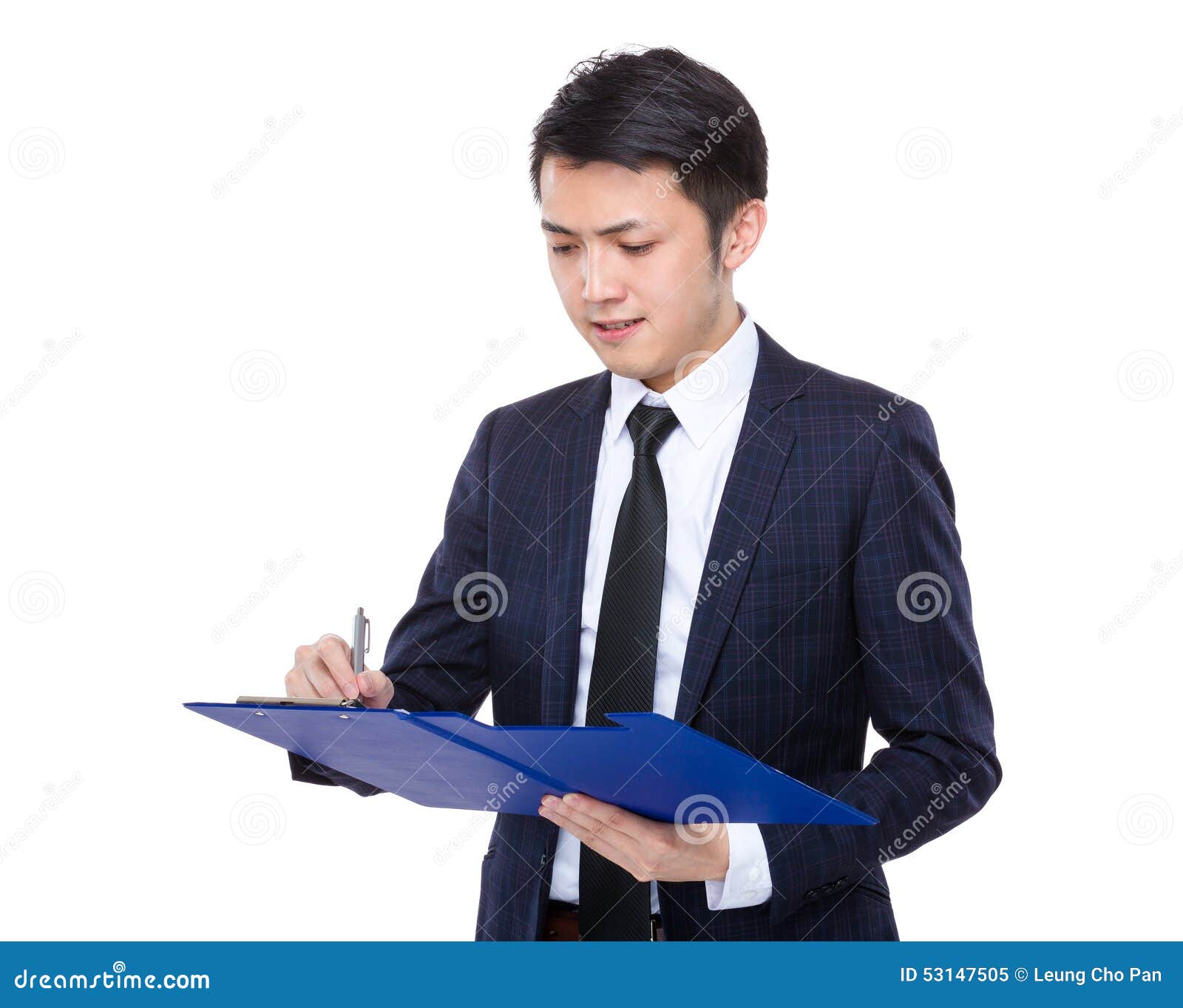 Businessman Jot Note on Clipboard Stock Image - Image of japanese ...