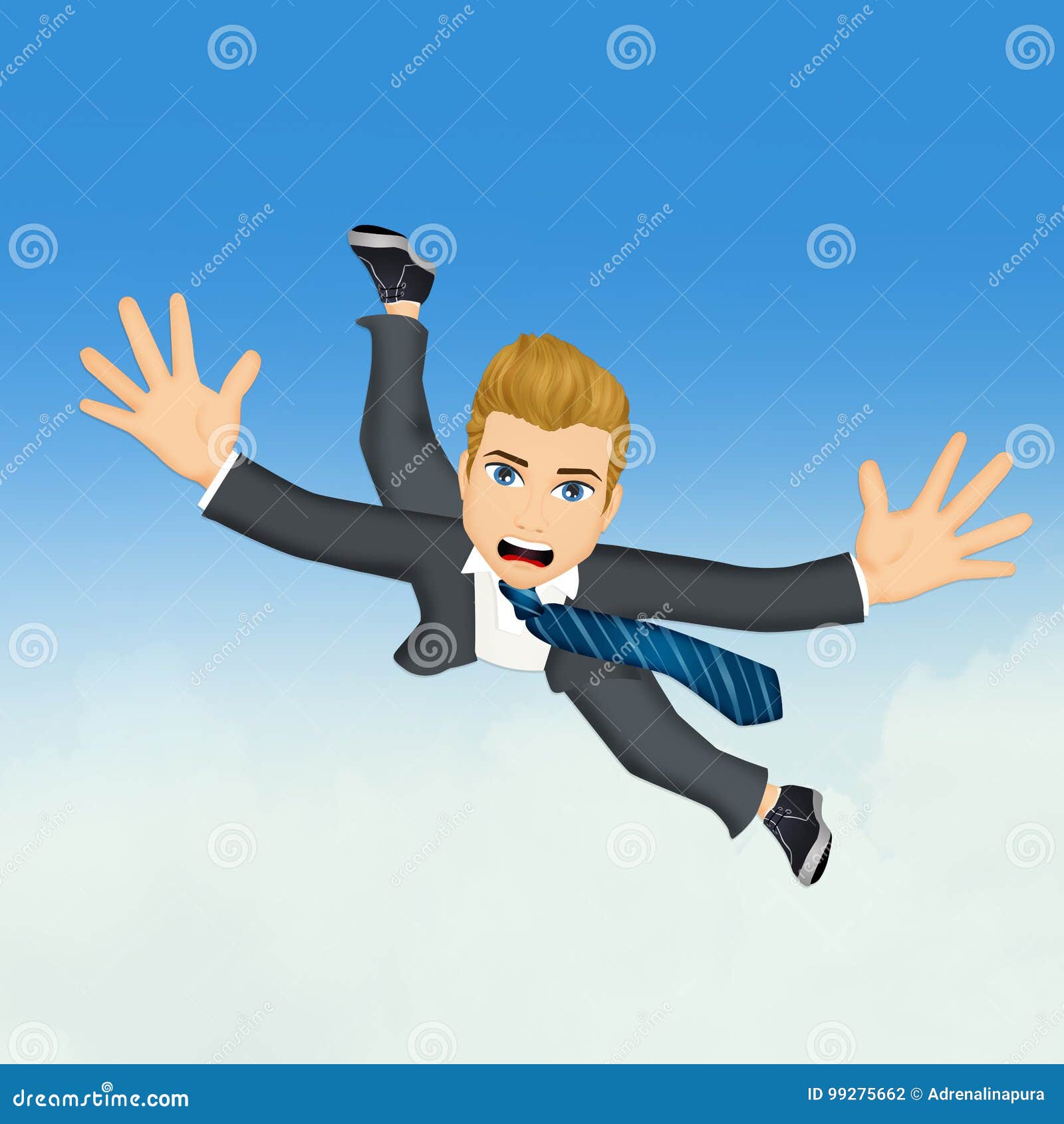 Businessman jump stock illustration. Illustration of cartoon - 99275662