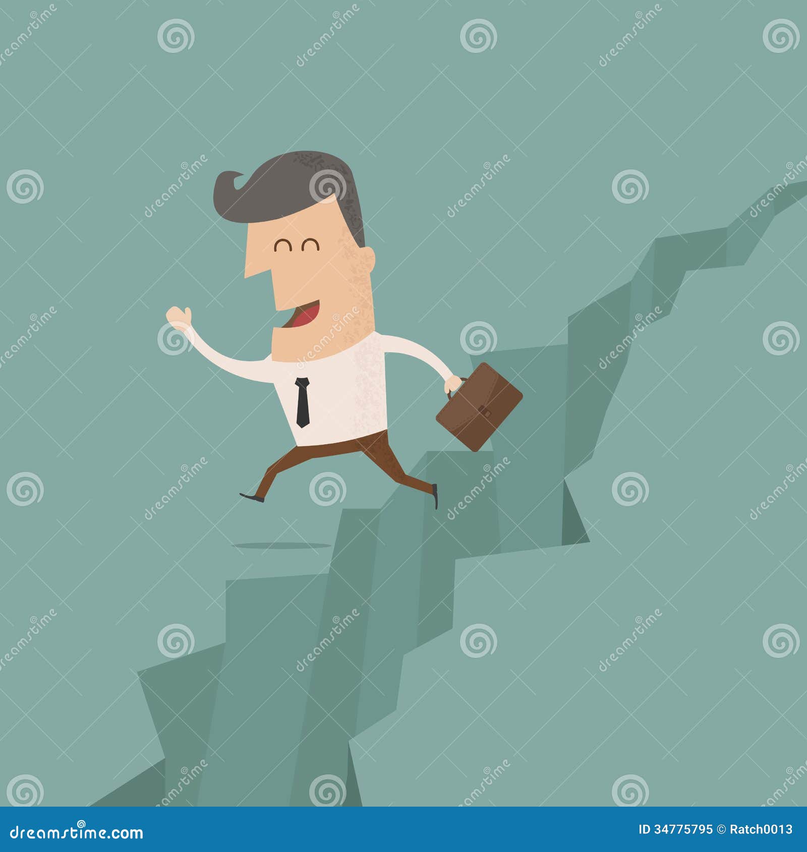 Businessman Jump Between Chart. Higher Achievement Accomplish Concept ...