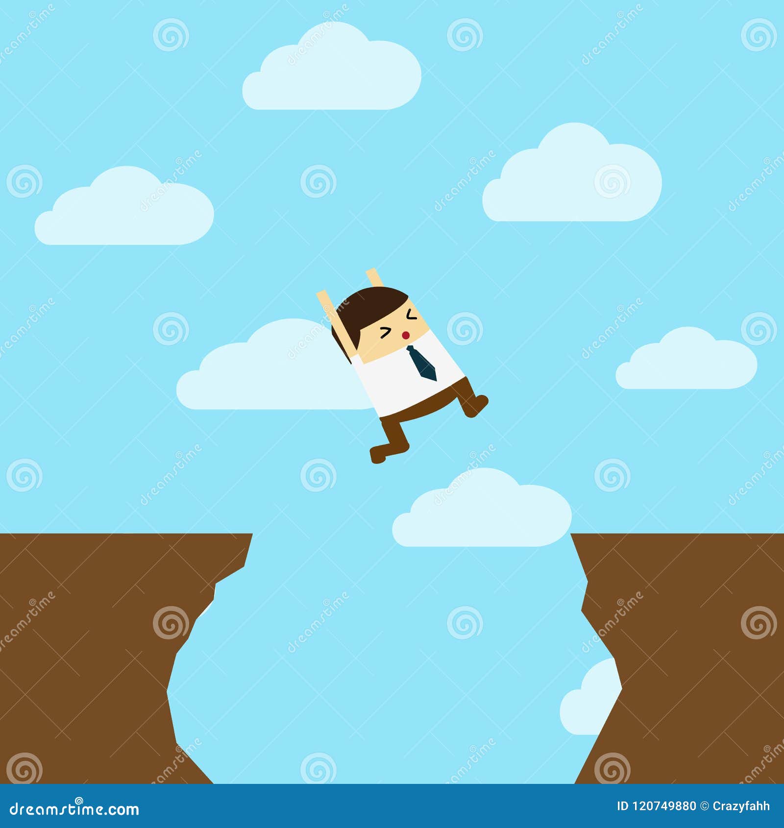 Businessman Jump through the Gap Stock Illustration - Illustration of ...