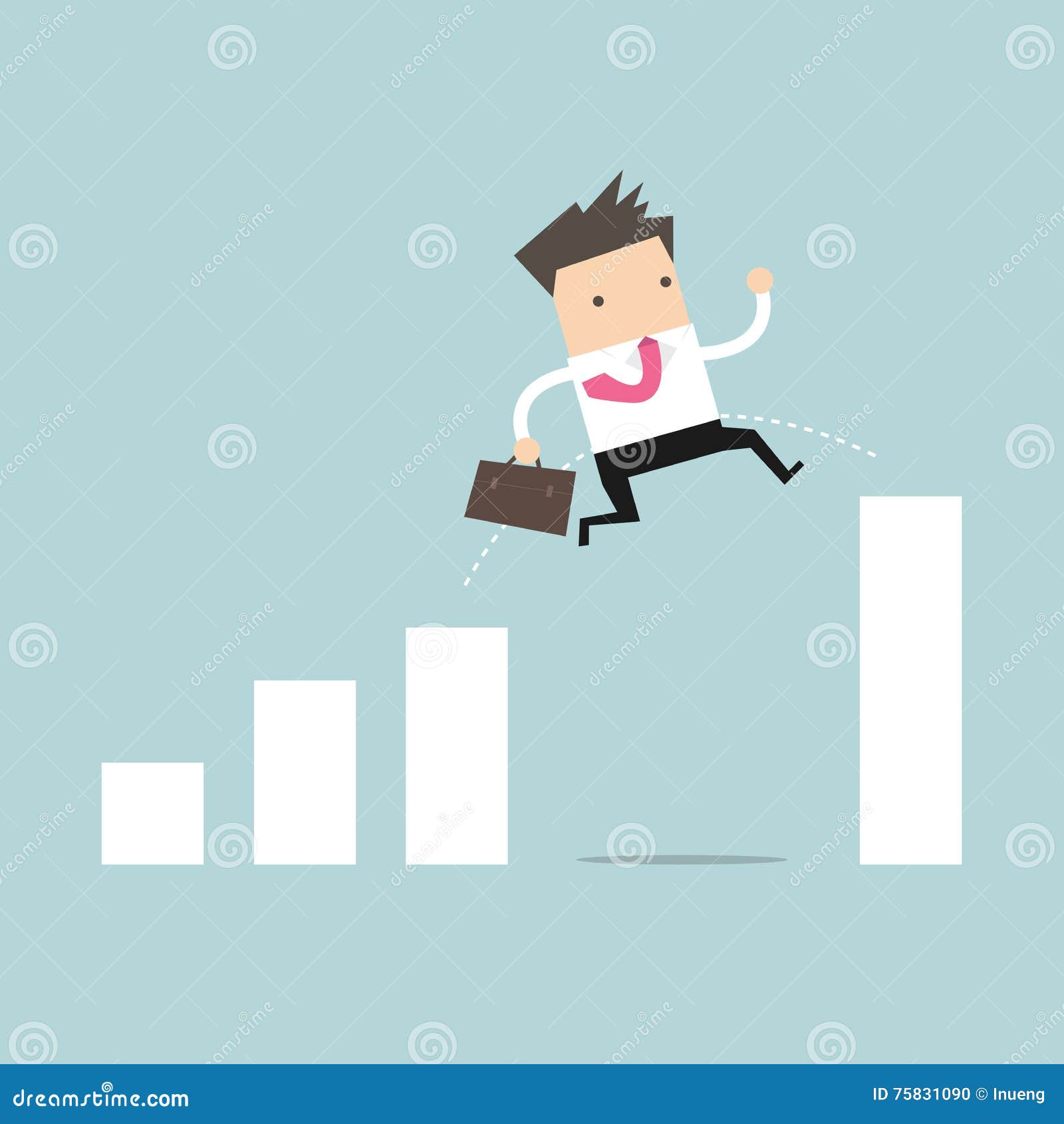 Businessman Jump through the Gap in Growth Chart Stock Vector ...