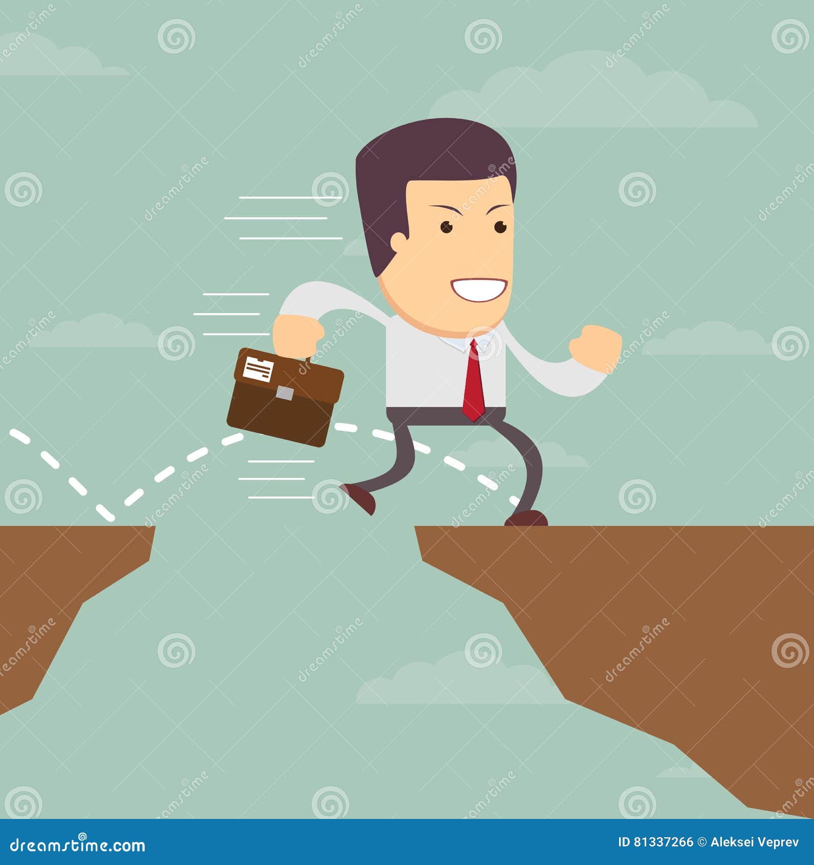 Businessman Jump through the Gap Stock Vector - Illustration of ...