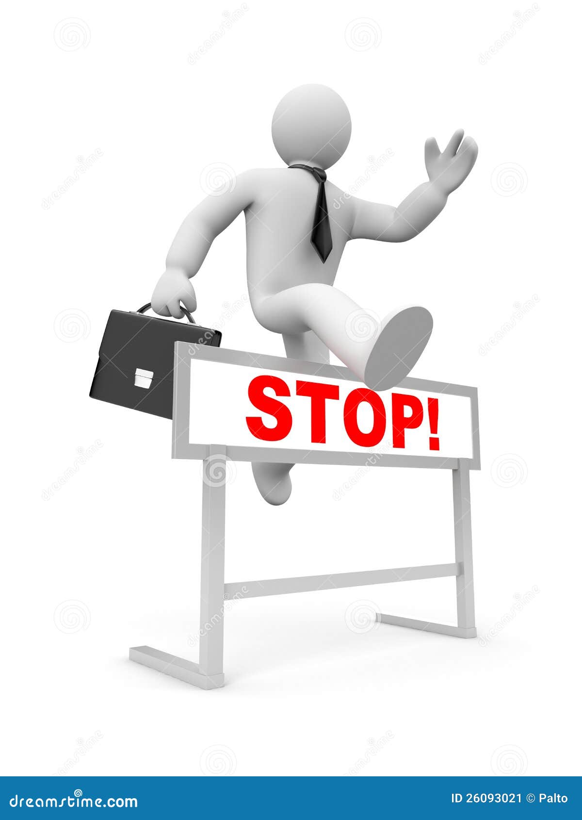 Businessman Jump Over the Barrier Stock Illustration - Illustration of ...