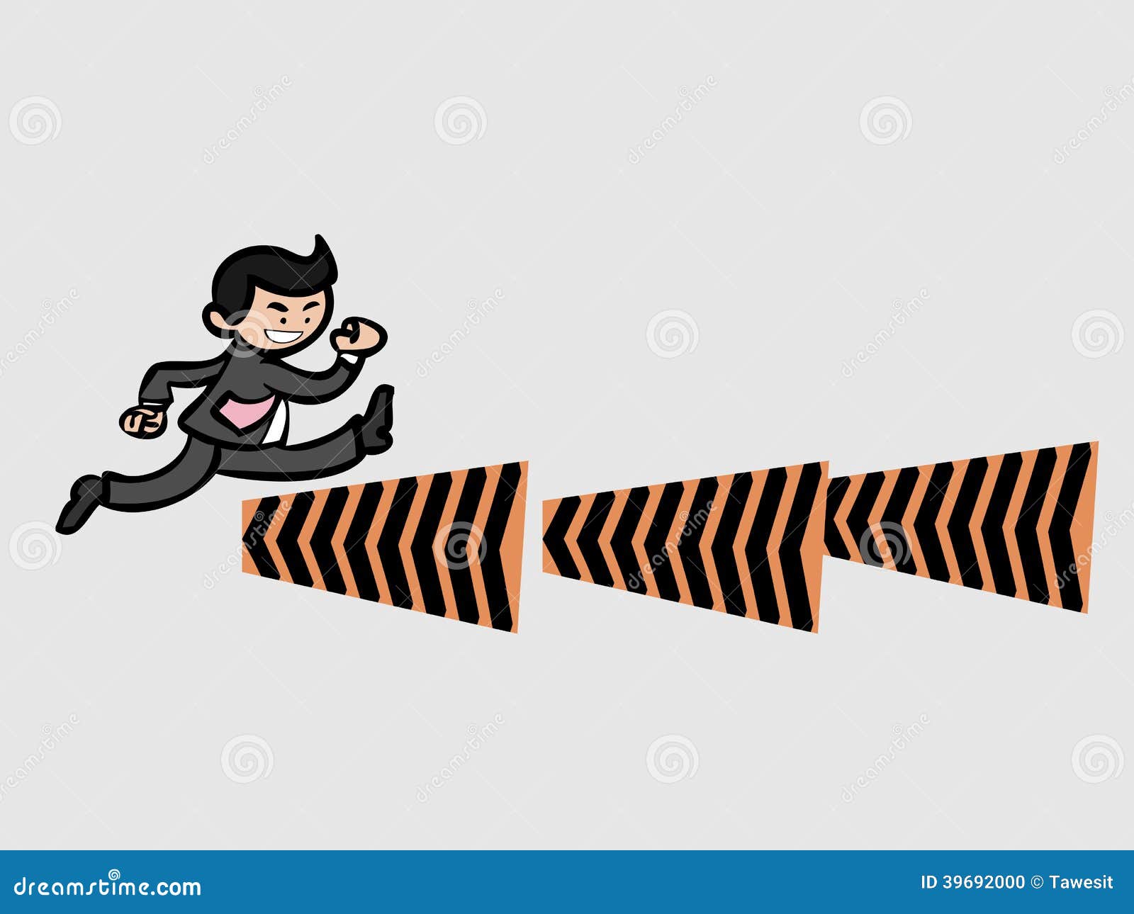 Businessman Jump Over the Barriers Stock Vector - Illustration of sport ...